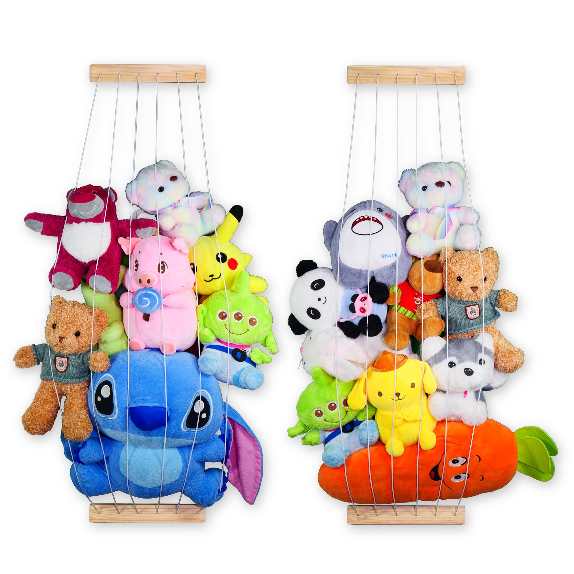 Amazon.com: YINBINK Stuffed Animal Storage Wood Plush Toys Holder - 2 ...
