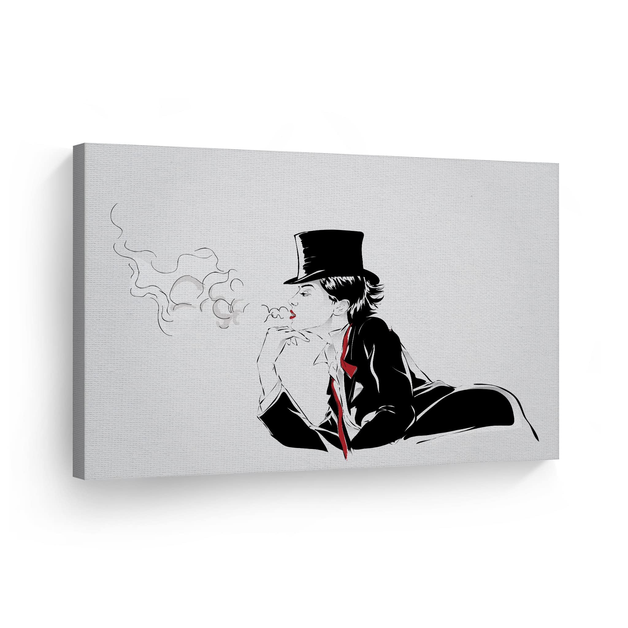 Girl Blowing Smoke Drawing