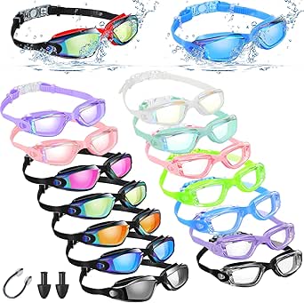 Amazon.com : Hoteam 16 Pcs Swim Goggles No Leaking Swimming Goggles UV ...