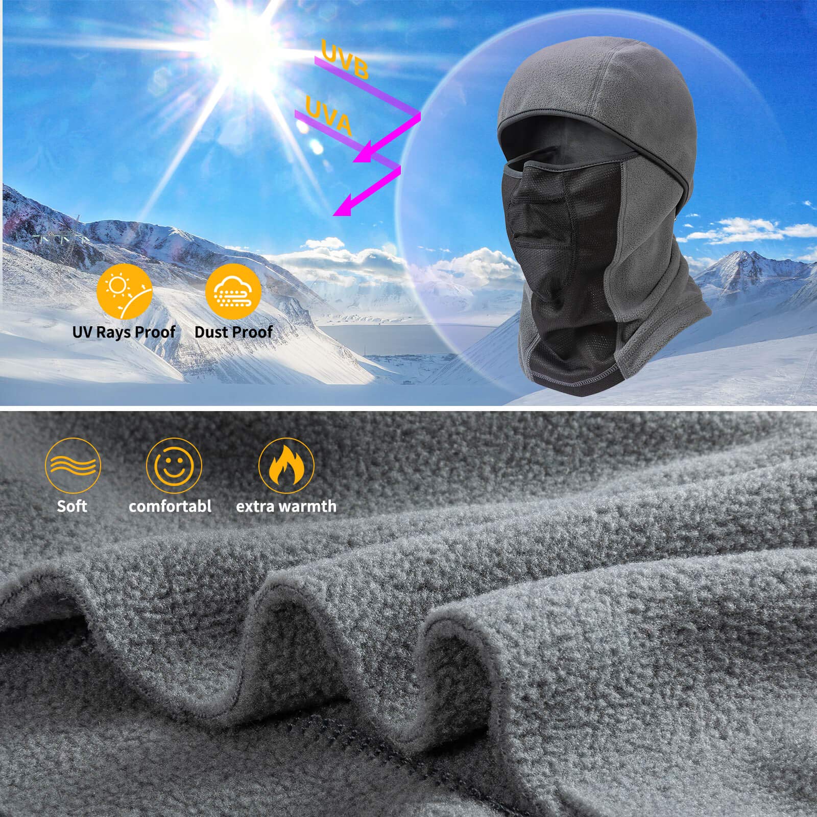 Balaclava Winter Ski Face Mask Breathable Windproof Thermal for ...