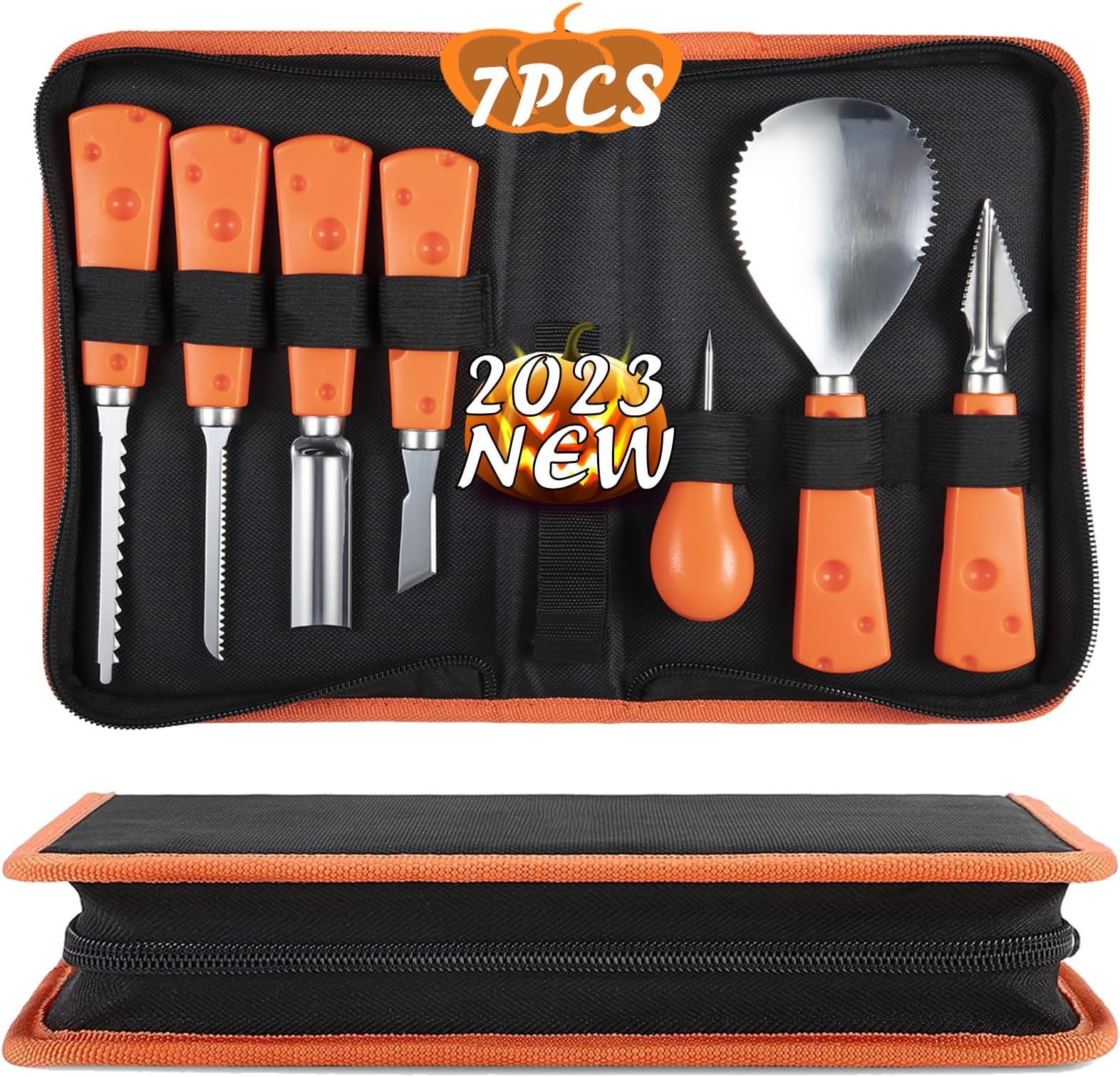 Amazon.com: Elmchee Halloween Pumpkin Carving Tools Kit, Halloween Jack ...