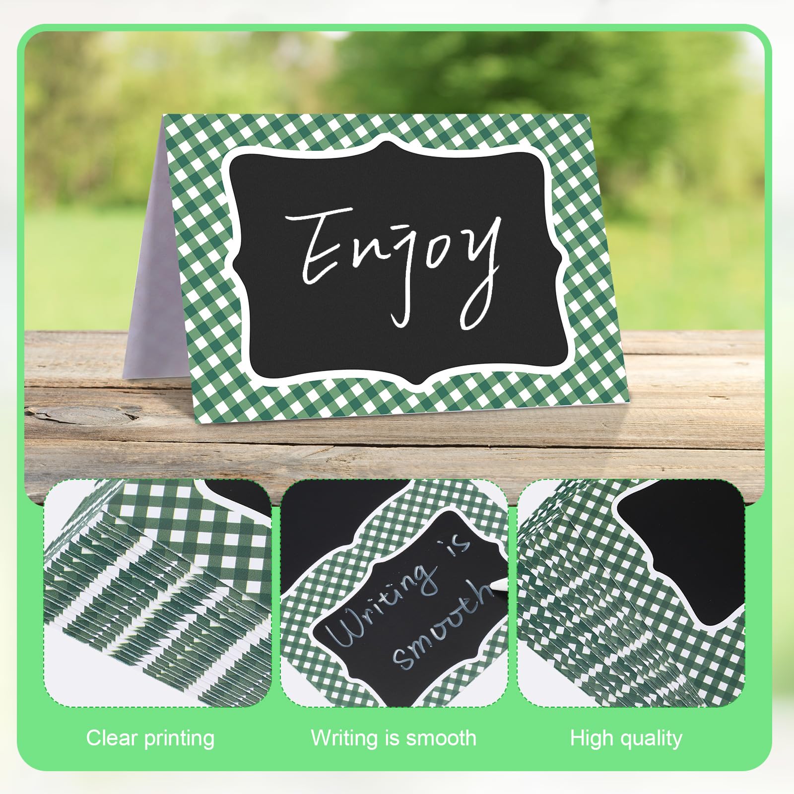 Snapklik.com : 24 Pcs Green Gingham Picnic Party Decoration Supplies ...