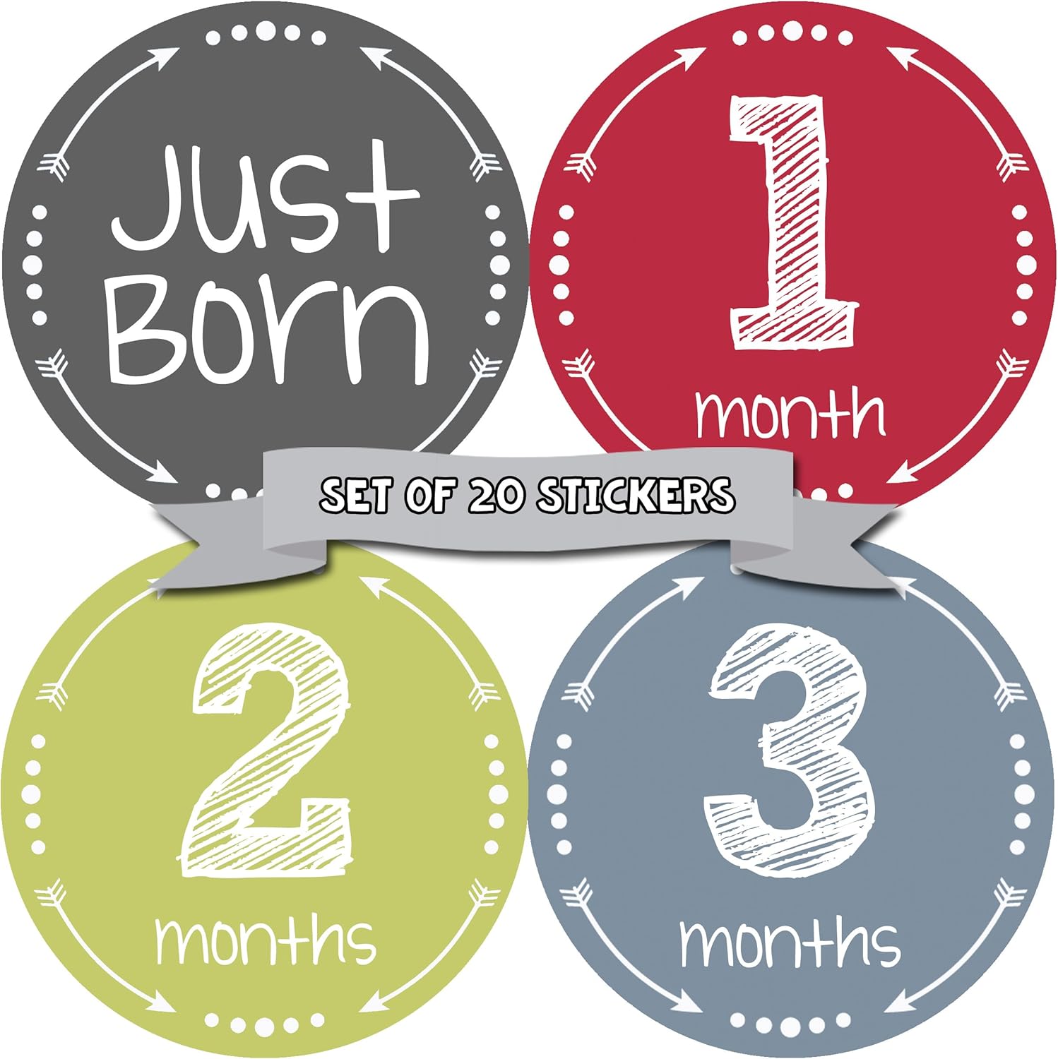 Amazon.com: Months in Motion Baby Monthly Stickers - Baby Milestone ...