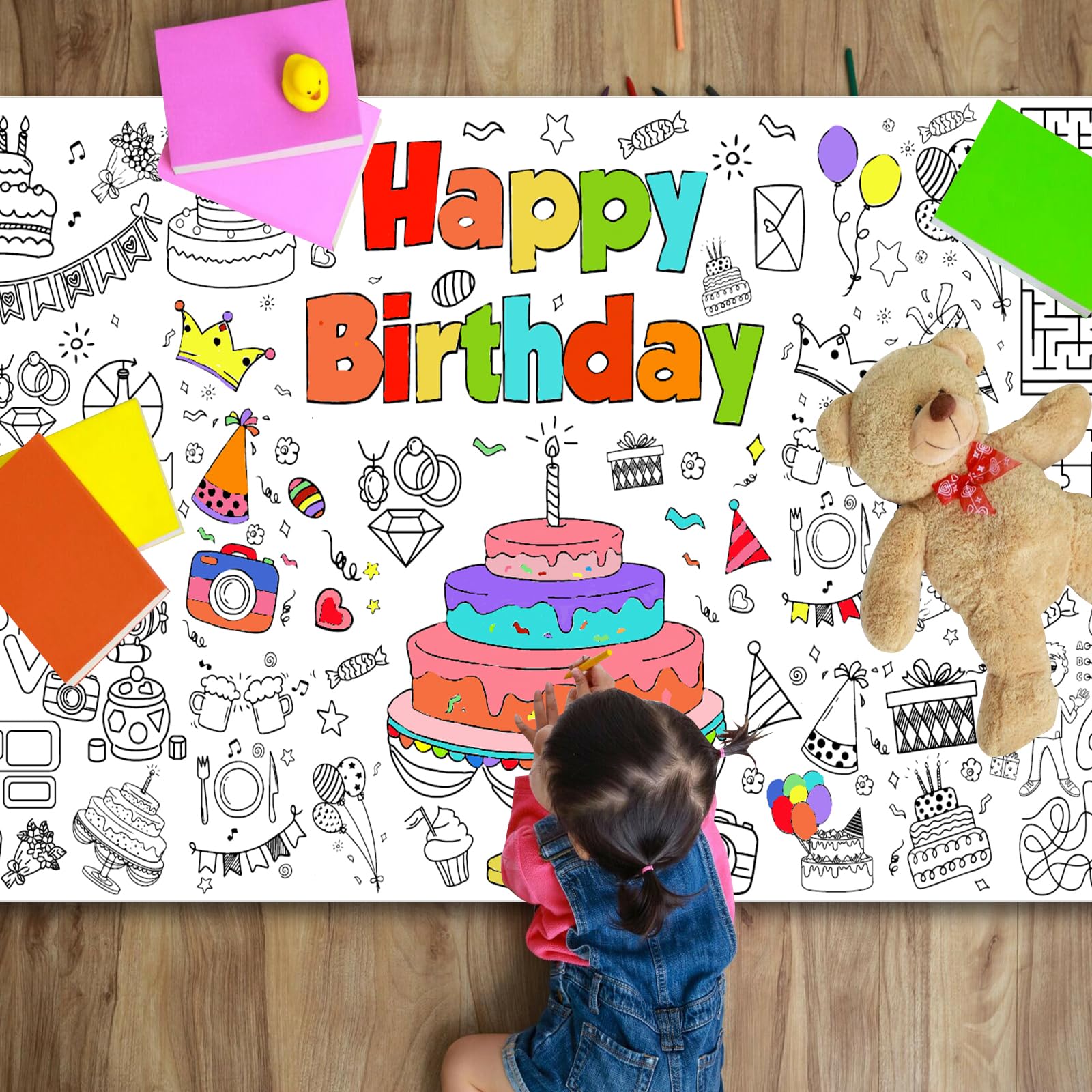 Birthday Poster Birthday Giant Coloring Poster Happy Birthday Giant ...