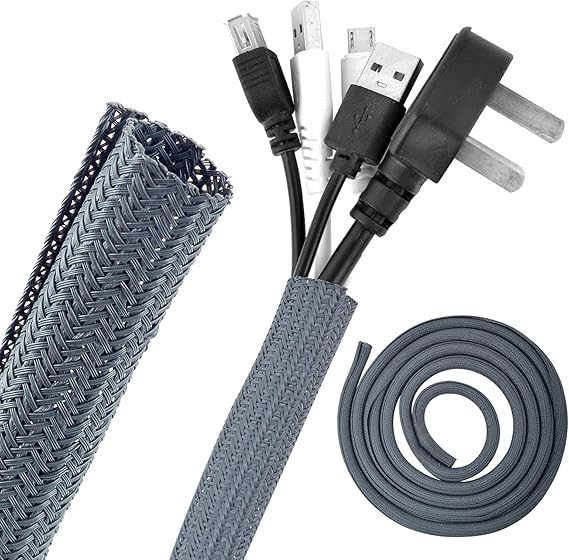 3 m Kabelschlauch Grau Computer Kabel Verstecken Kabelkanal Flexibel ...