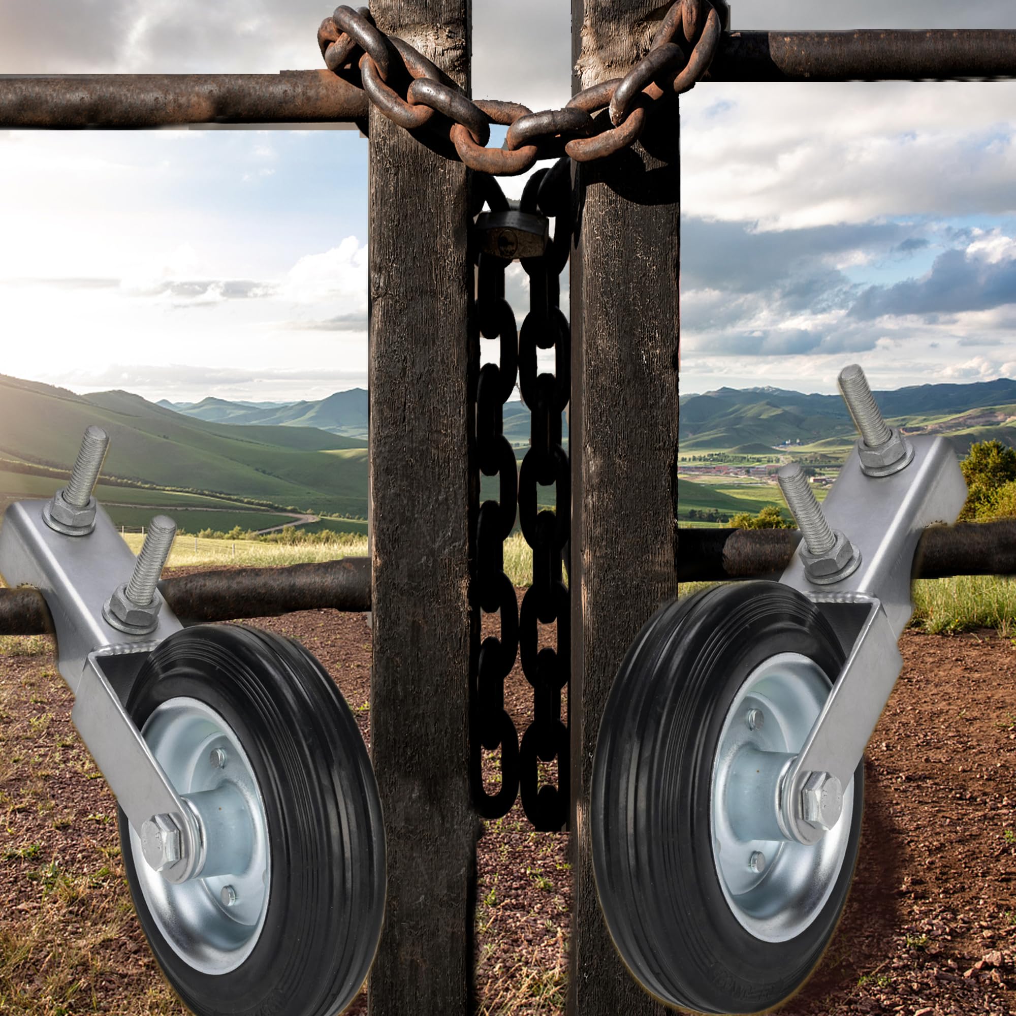 Snapklik.com : Auxdee 6" Heavy Duty Gate Wheel Pack Of 2, Farm Wheels ...