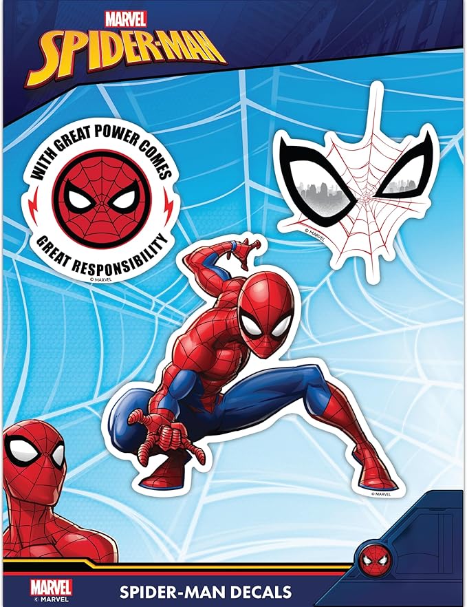 Amazon.com: Marvel Spider-Man Decals - Set of 3 Vinyl Stickers for Car ...