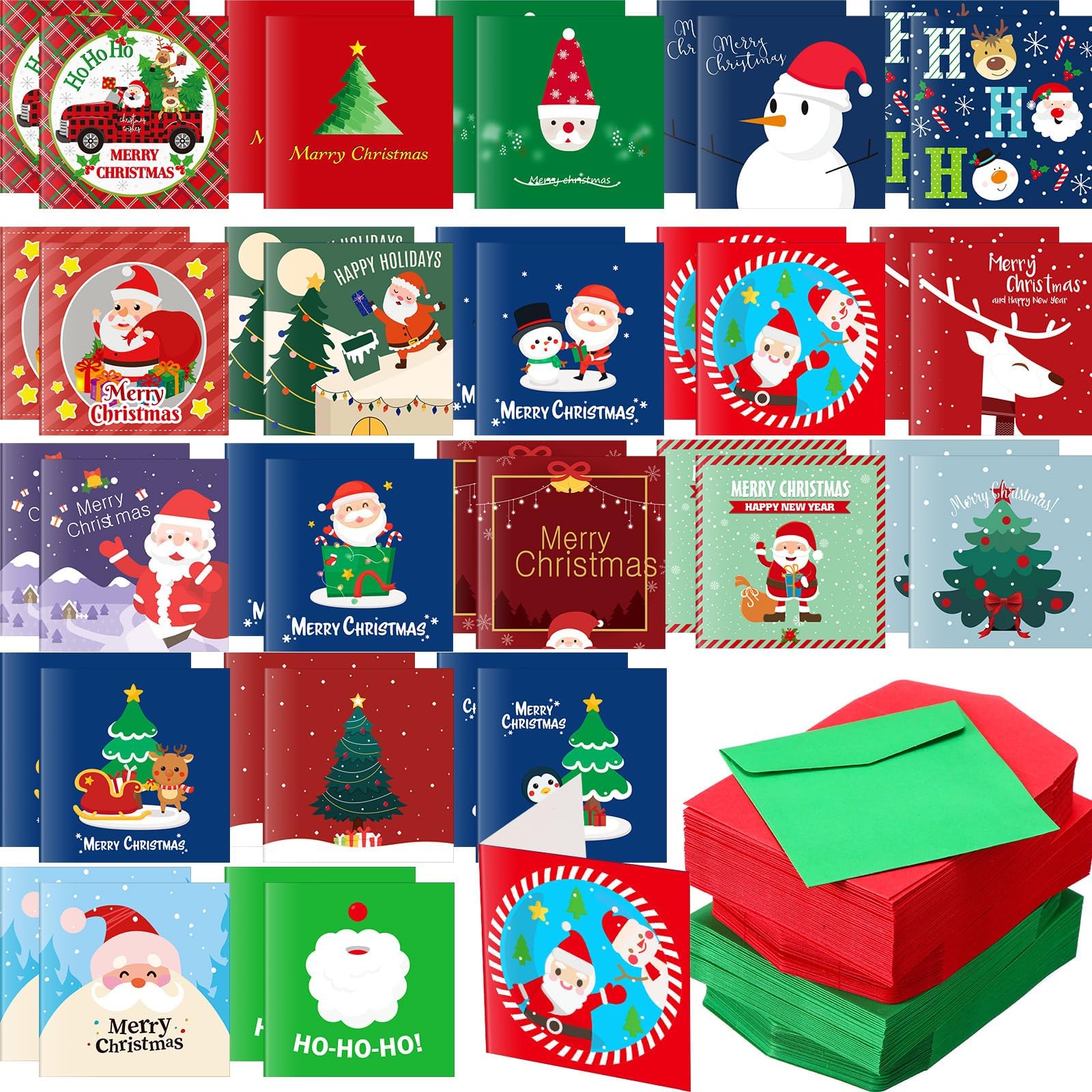 Amazon.com : Assorted Christmas Greeting Cards with Envelopes, Holiday ...