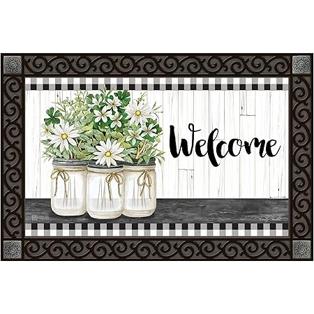 Amazon.com: Briarwood Lane Farmhouse Wreath Spring Doormat Indoor ...