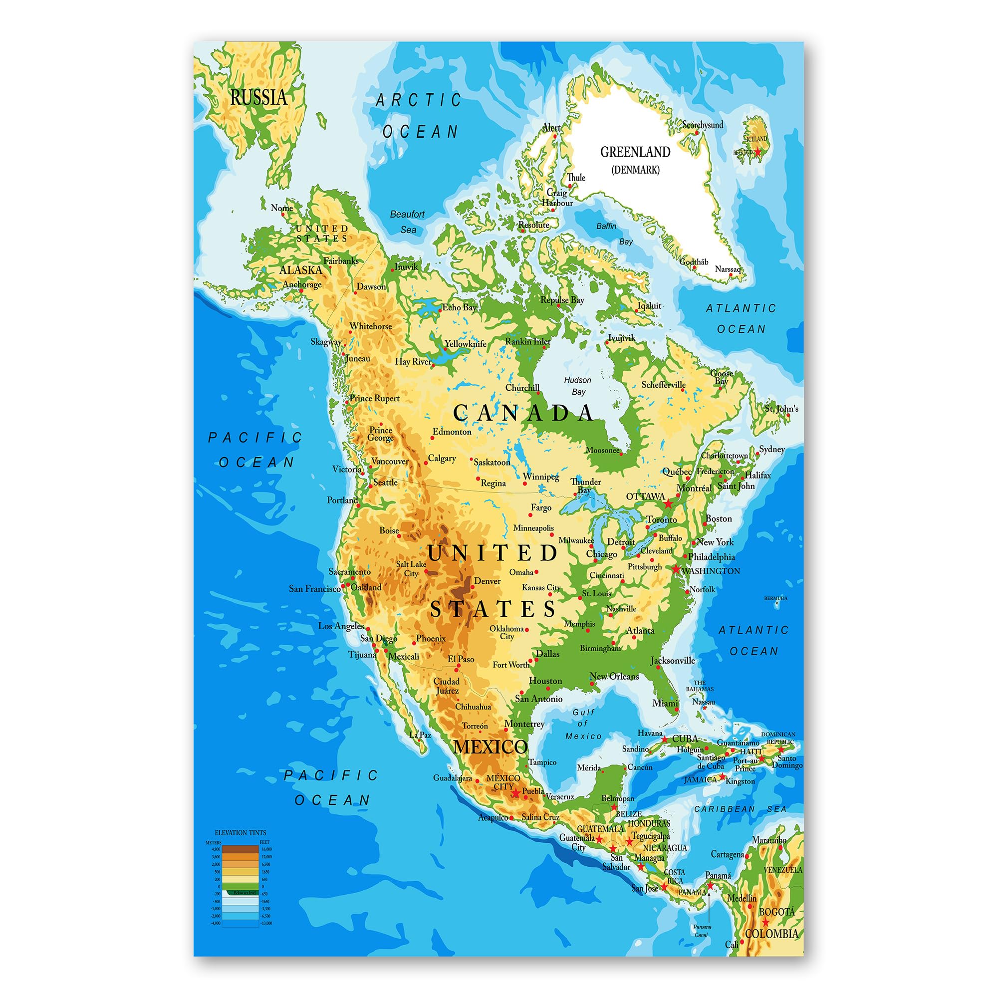 Political Map Of North America With Capitals