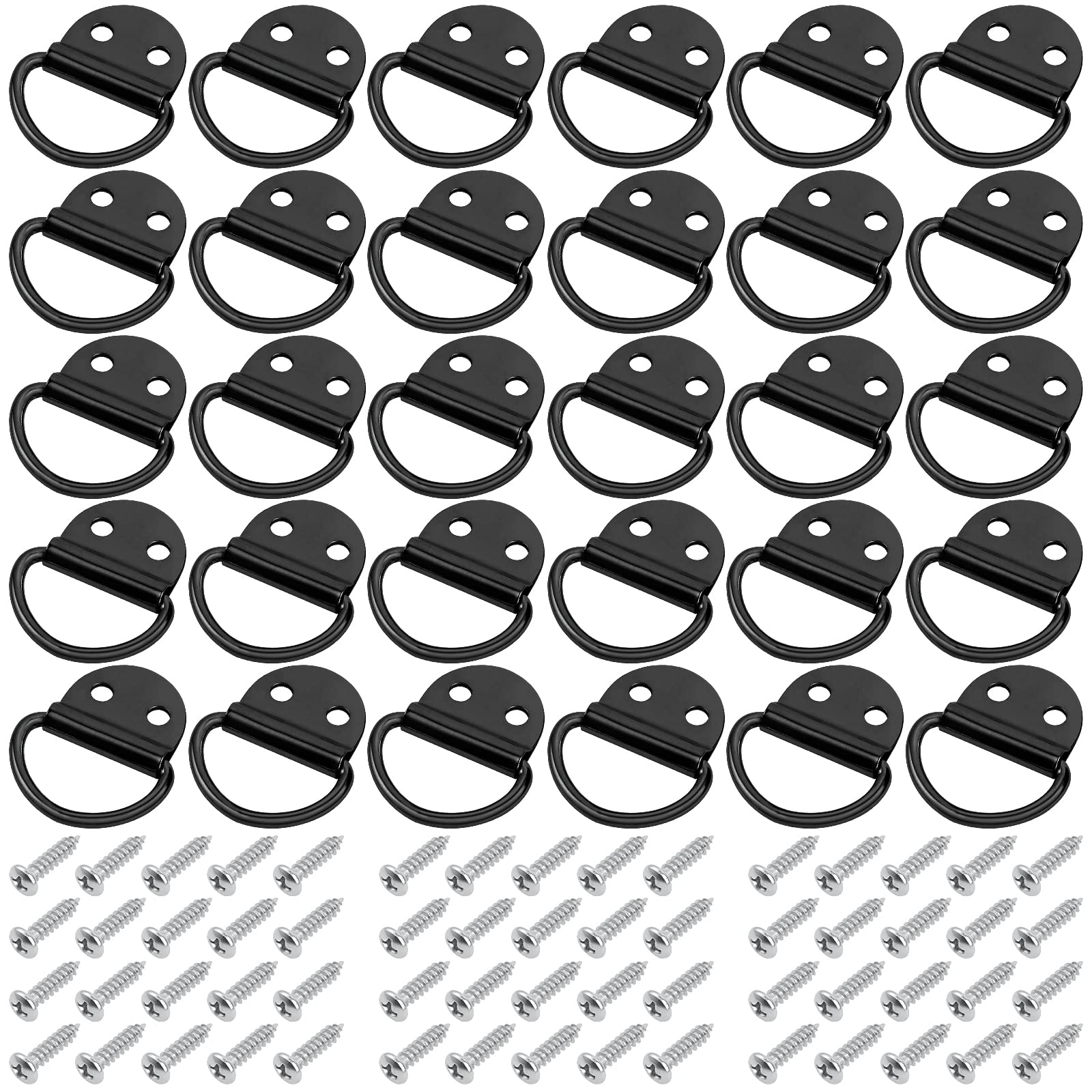 Snapklik.com : PALOZO 30 Pack Small Steel D-Ring Tie Downs Anchor ...