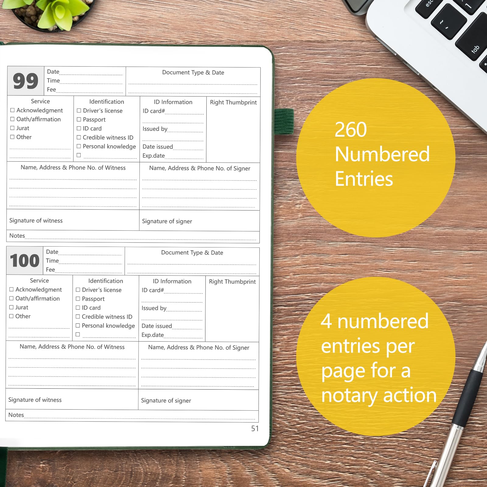 Snapklik.com : Notary Journal Log Book, 7”x10 Notary Book, Notary Log ...