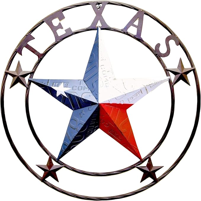 Amazon.com : BestGiftEver Metal Star Outdoor 24" Circle with Texas ...