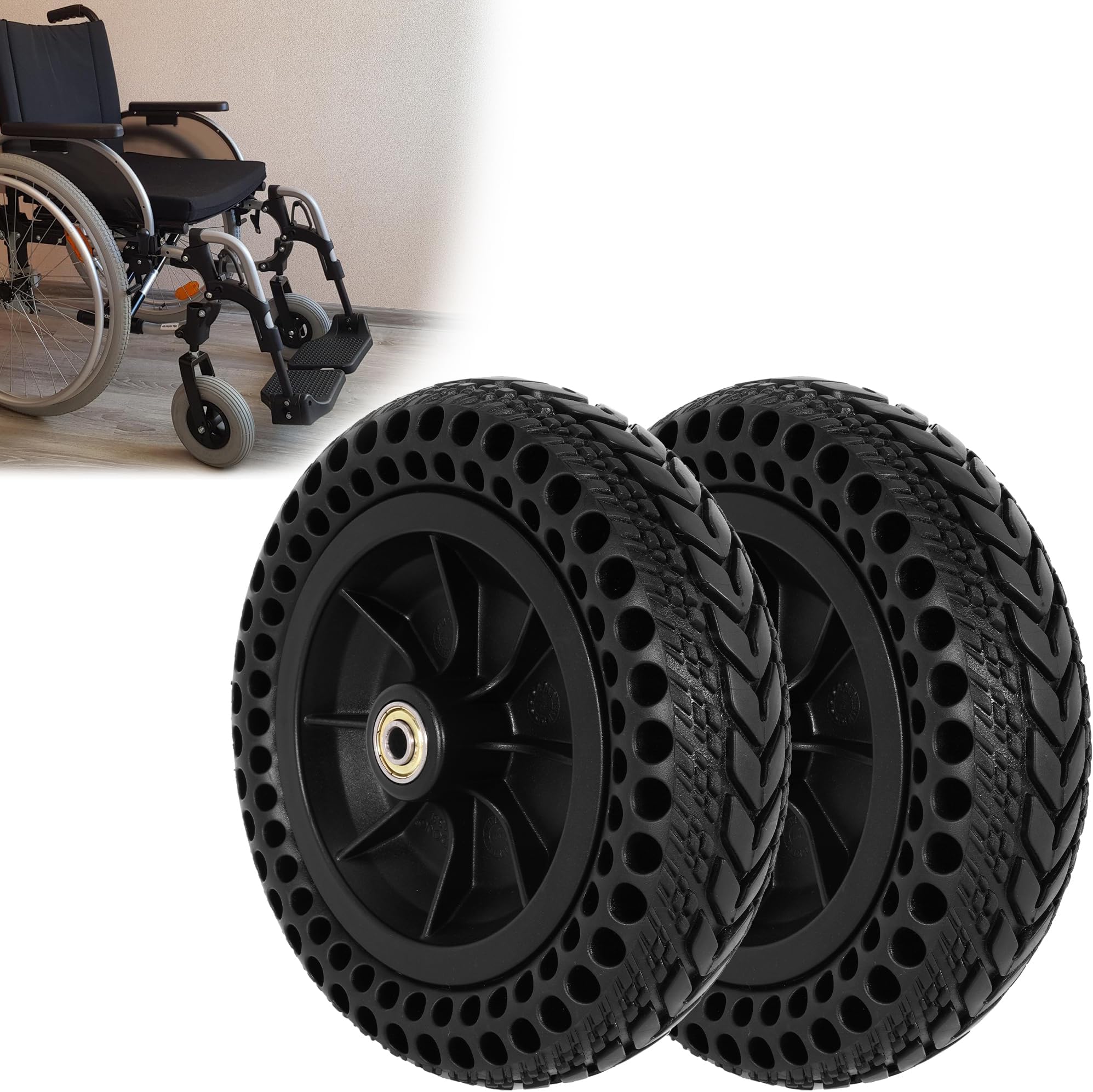 Amazon.com: 8"x 2" Wheelchair Wheels Electric Wheelchair Front Wheel ...