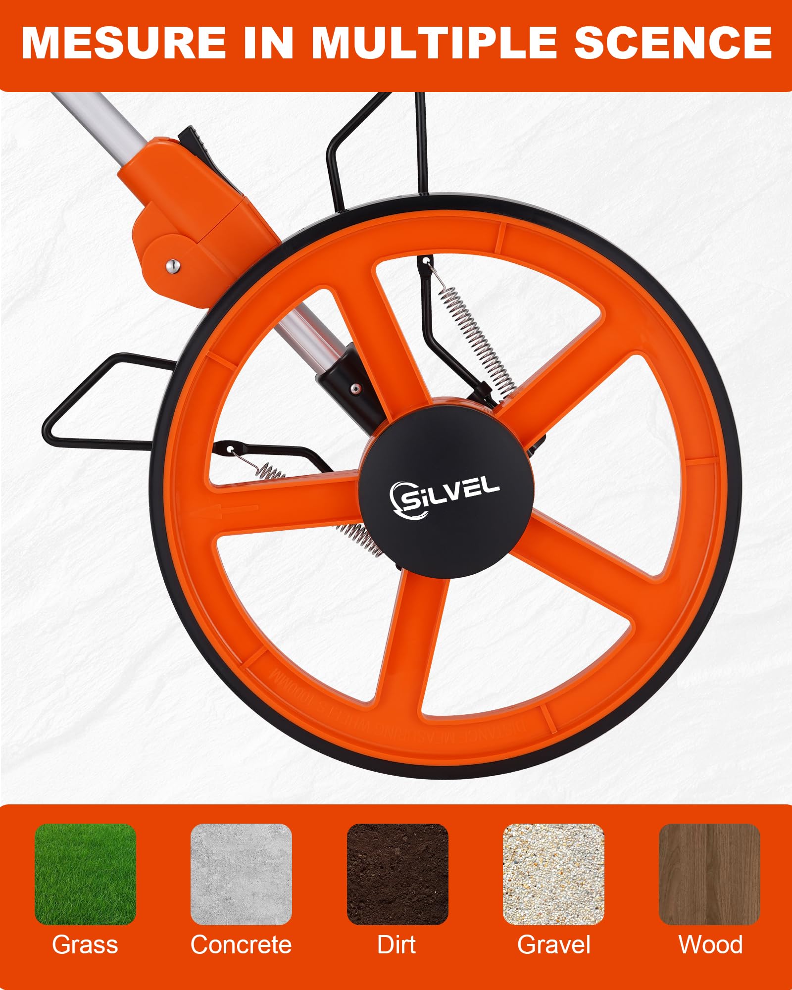 Snapklik.com : Measuring Wheel Digital Display, 12 Folding Portable ...