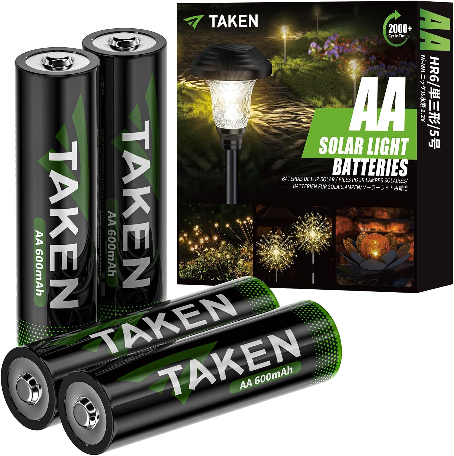 Amazon.com: Taken Rechargeable AA Batteries, 4Pack Pre-Charged NiMH 1 ...