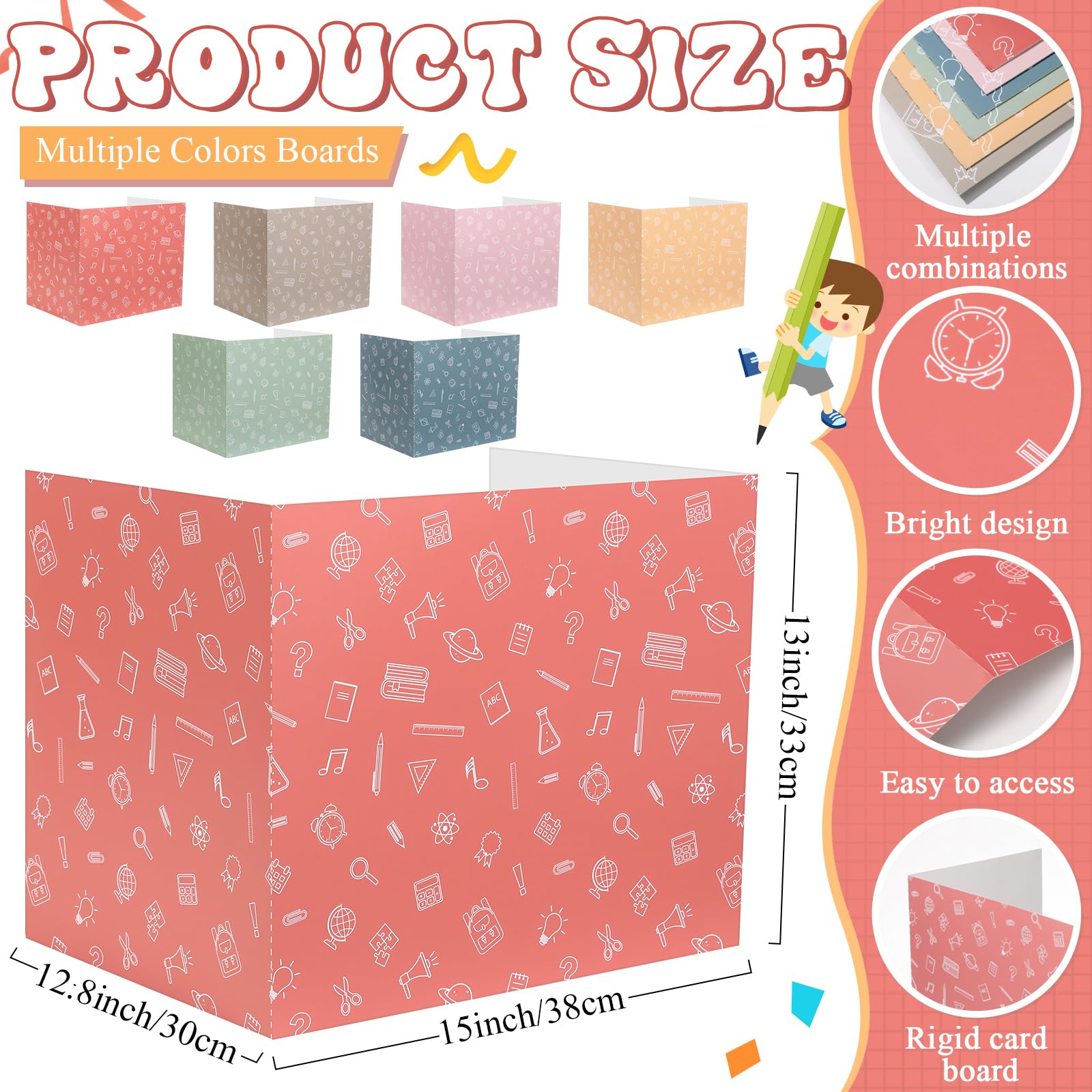 Snapklik.com : SATINIOR 24 Pcs Desk Dividers For Students, 12 Colors ...