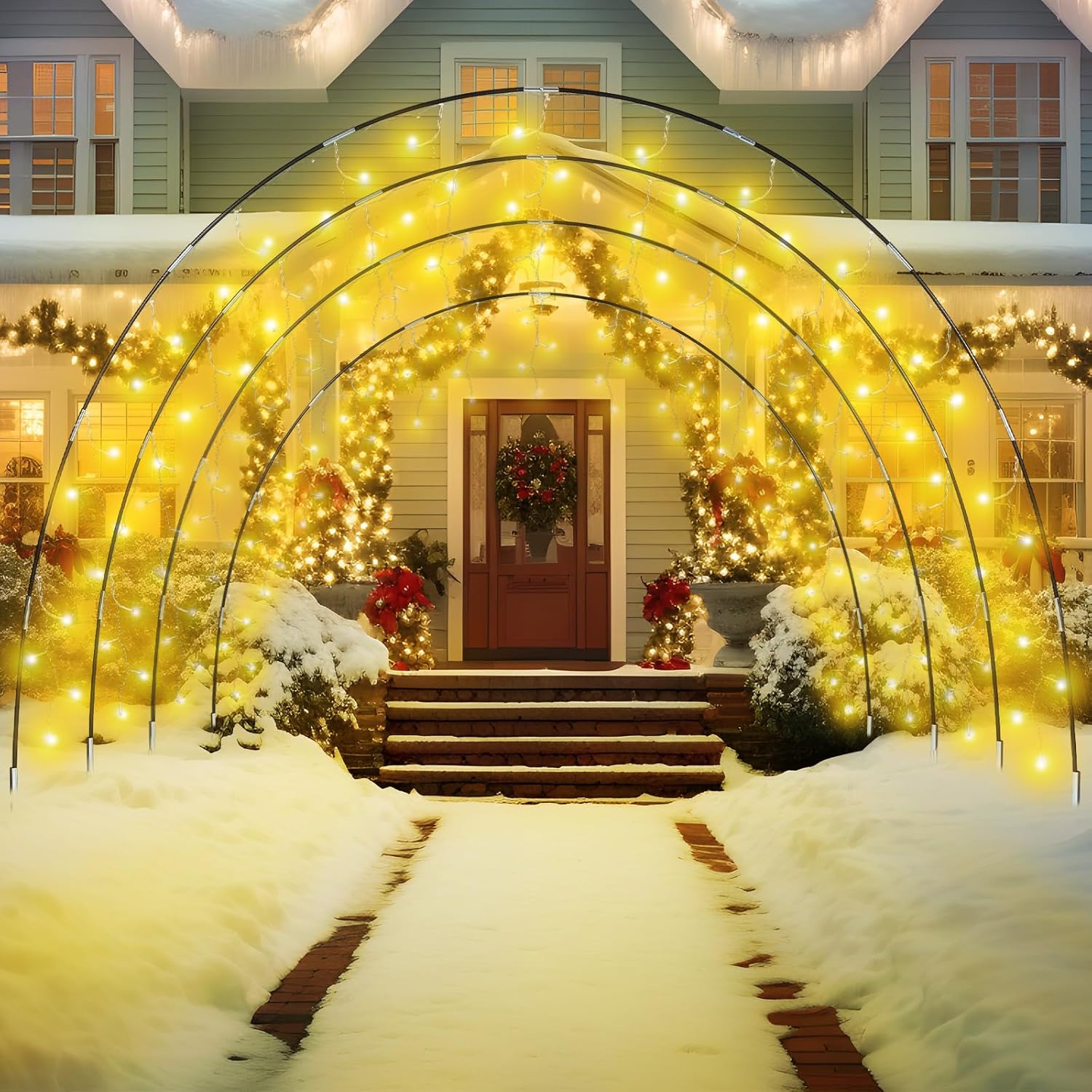 Amazon.com: Rossesay 4 Pack 10 FT Lights Arch Metal Light Arch Kit for ...