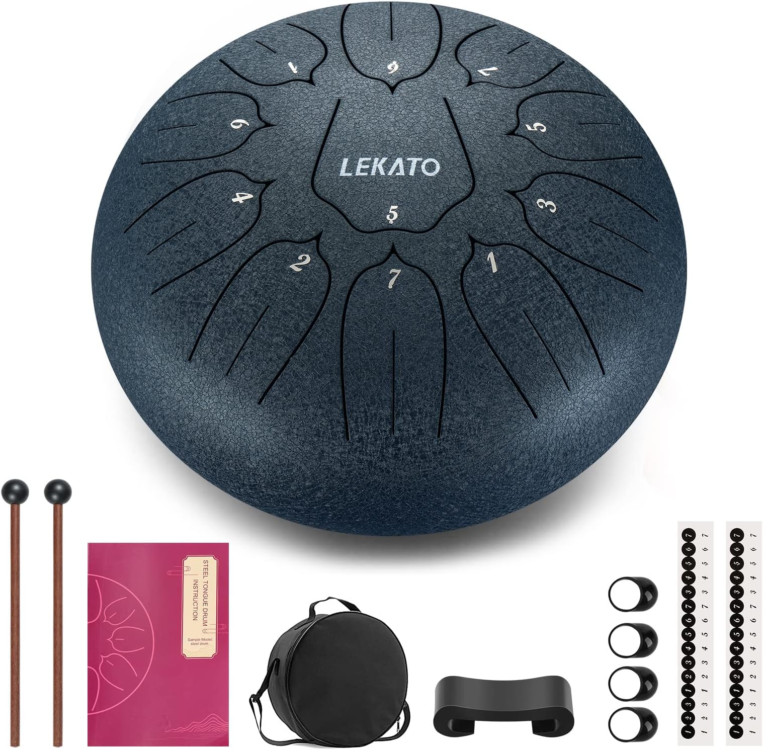 LEKATO Tongue Drum à 10 Pouces 11 Tons,Tambour Handpan, Mini Instrument ...