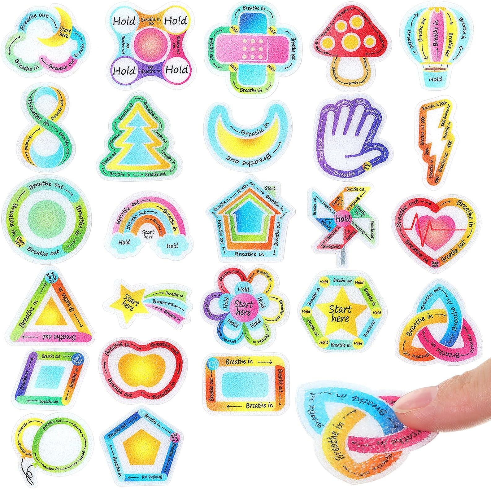 Amazon.com : 50 Pcs Anxiety Sensory Stickers Calm Stickers Reusable ...