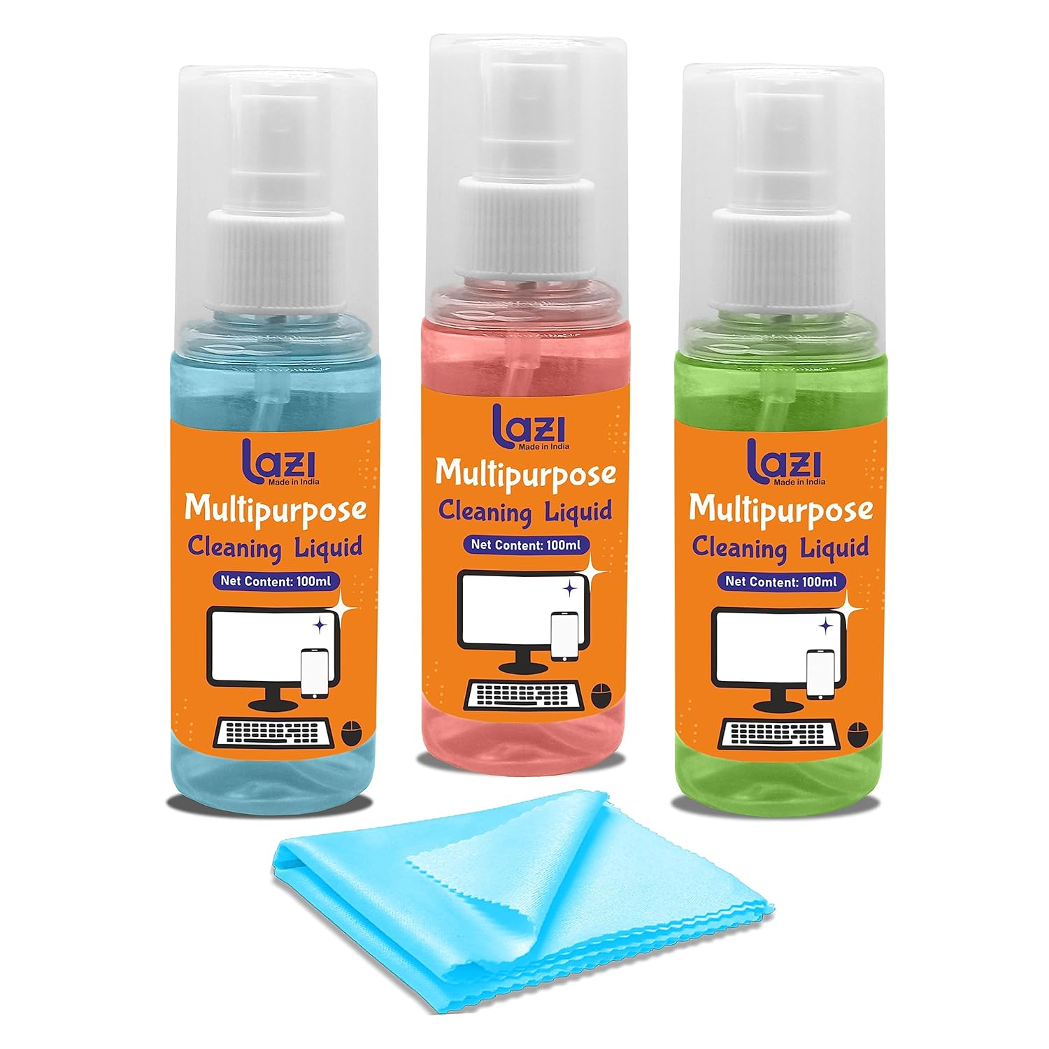 Buy LAZI Pack of 3 Laptop Screen Cleaner Cleaning Liquid Spray kit for ...