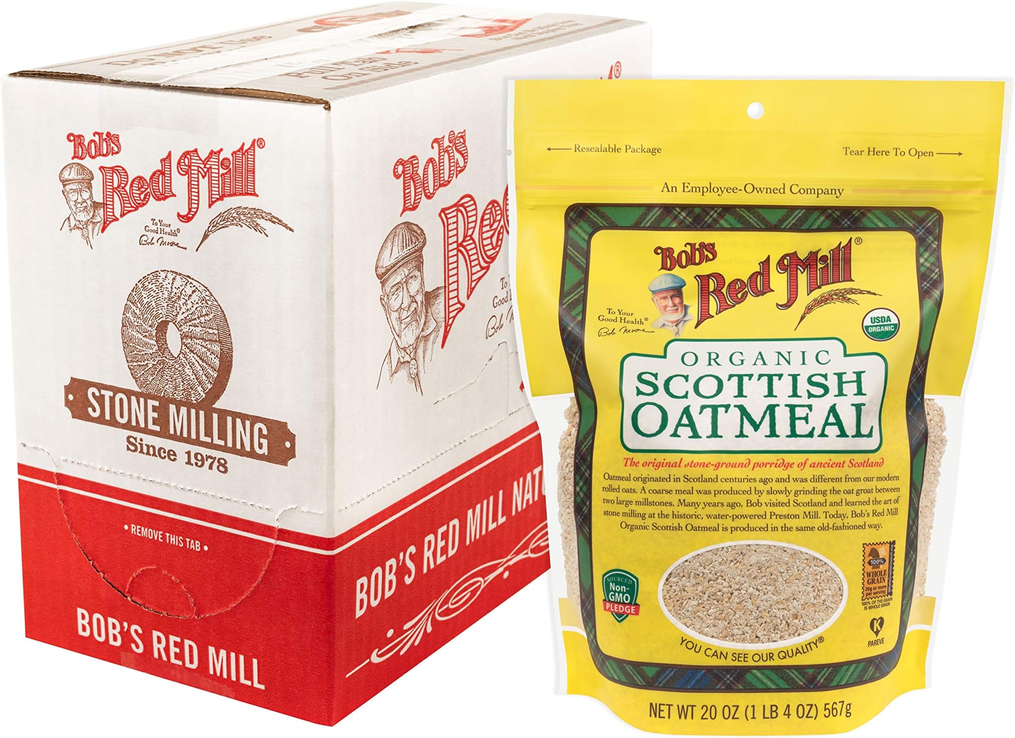 Amazon.com: Bob's Red Mill Organic Scottish Oatmeal, 20-ounce (Pack of ...