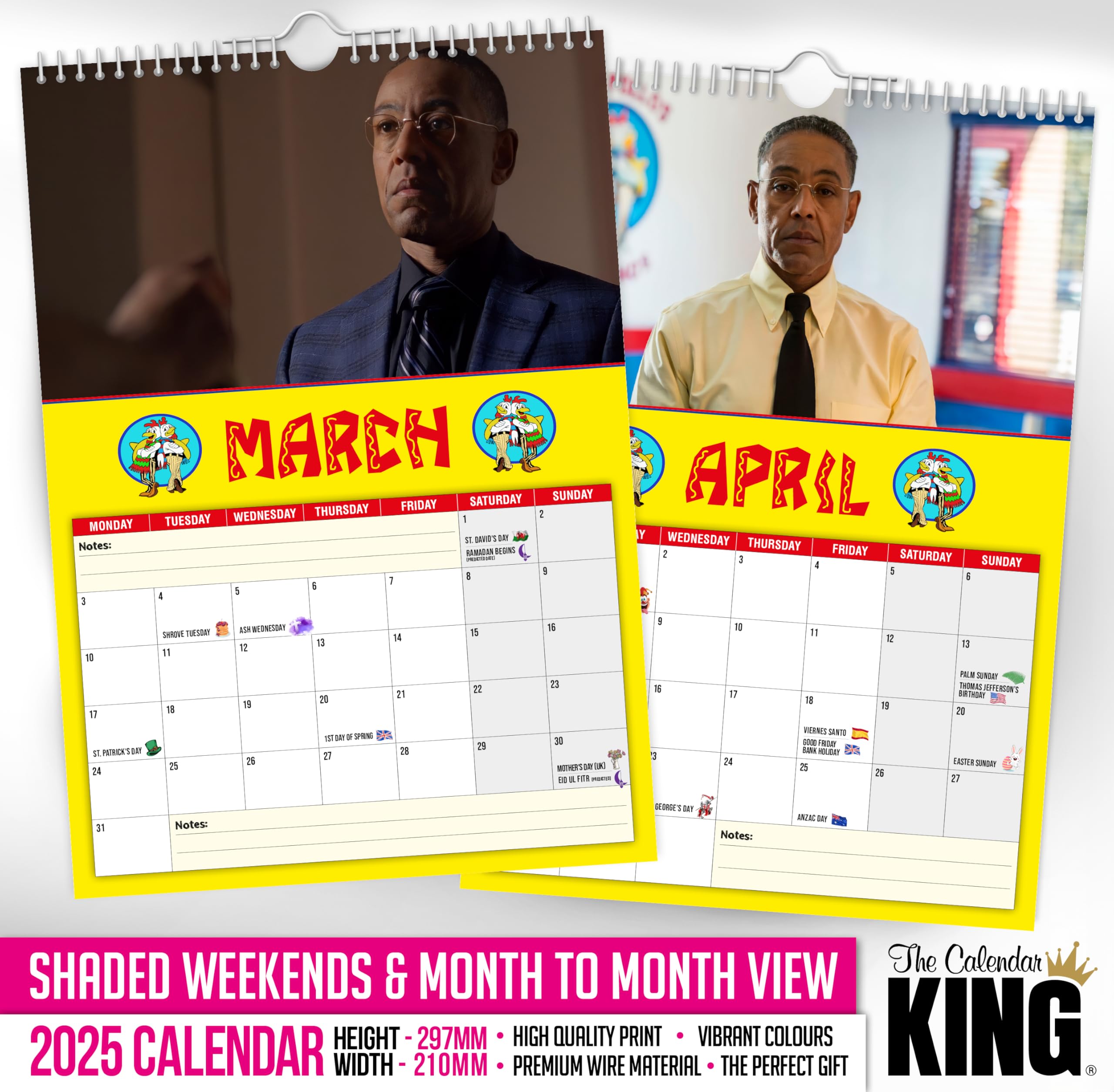 The Calendar King // Gustavo Fring – A4 Size 2025 Wall Calendar – BigaMart