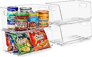 Amazon.com: Sorbus Stackable Storage Bins Open Front - Clear Stackable ...
