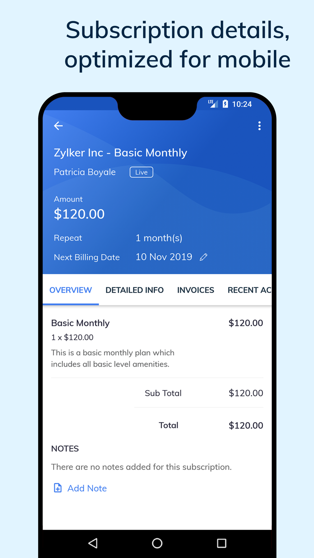 Subscription Management App - Zoho:Amazon.com:Appstore for Android