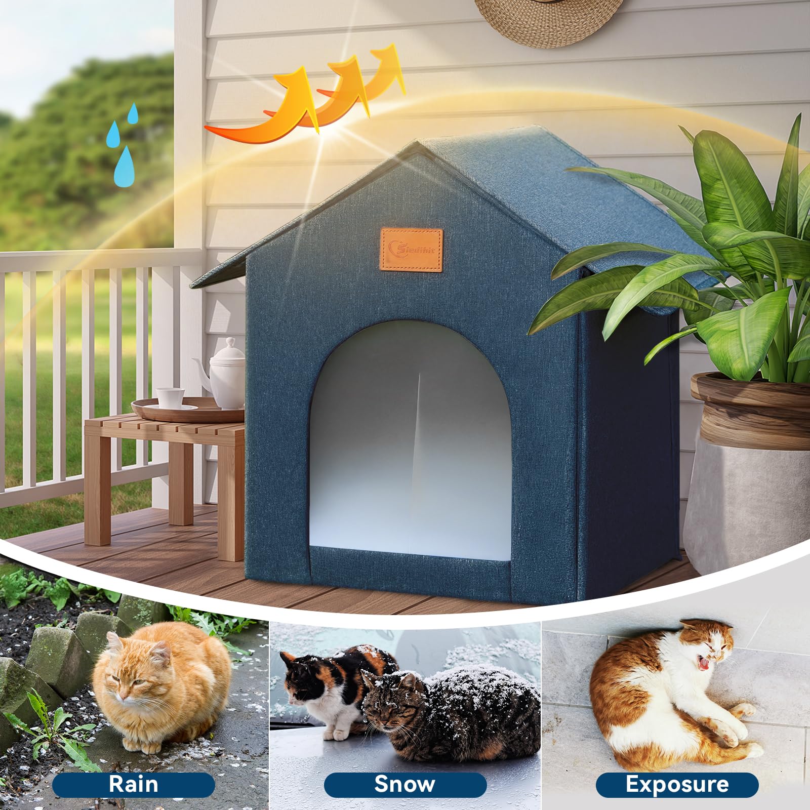 Snapklik.com : Siedihit Outdoor Cat House Feral Cat Shelter,Outside ...