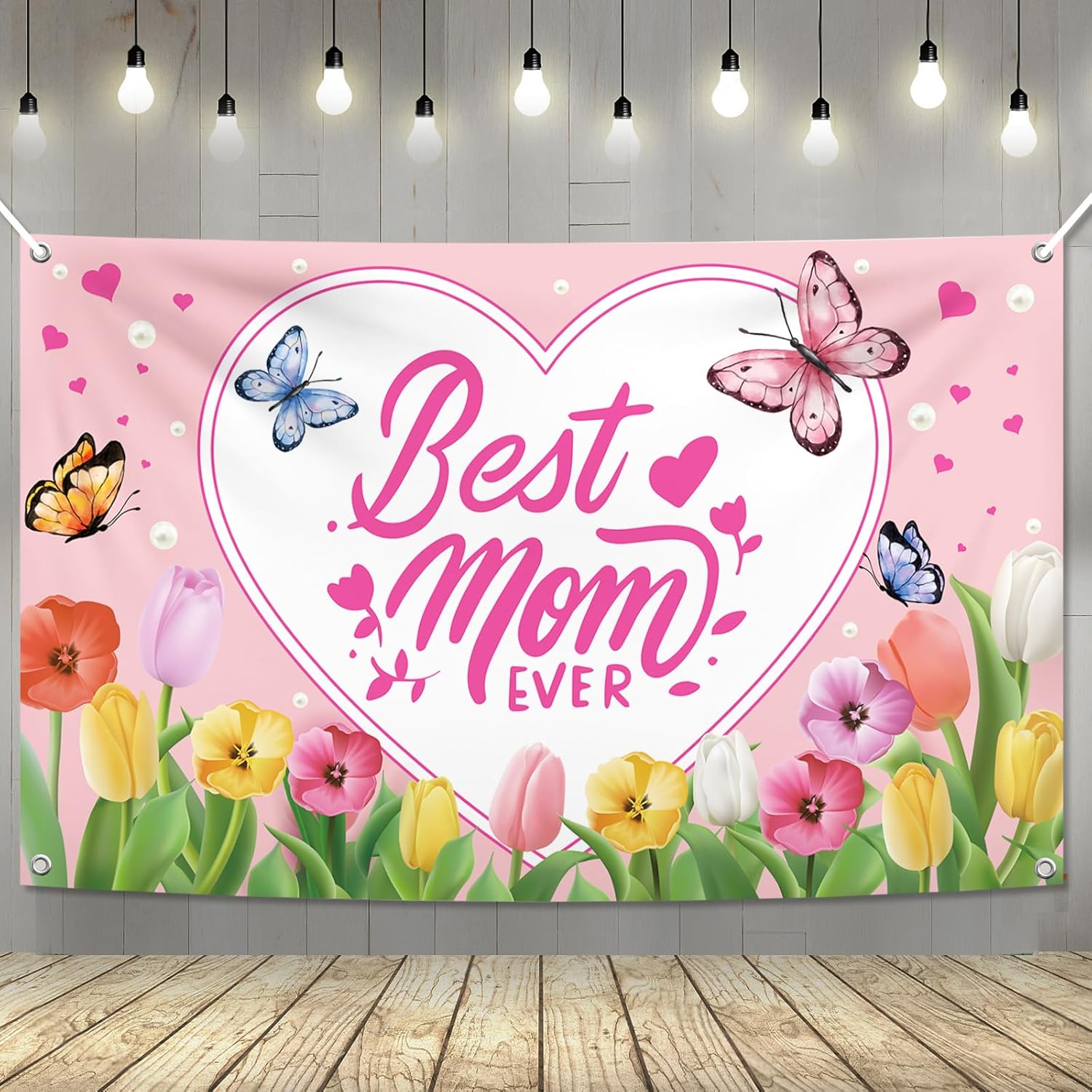 Amazon.com: YQUQWN Best Mom Ever Banner, XtraLarge, 72x44 Inch, Pink ...