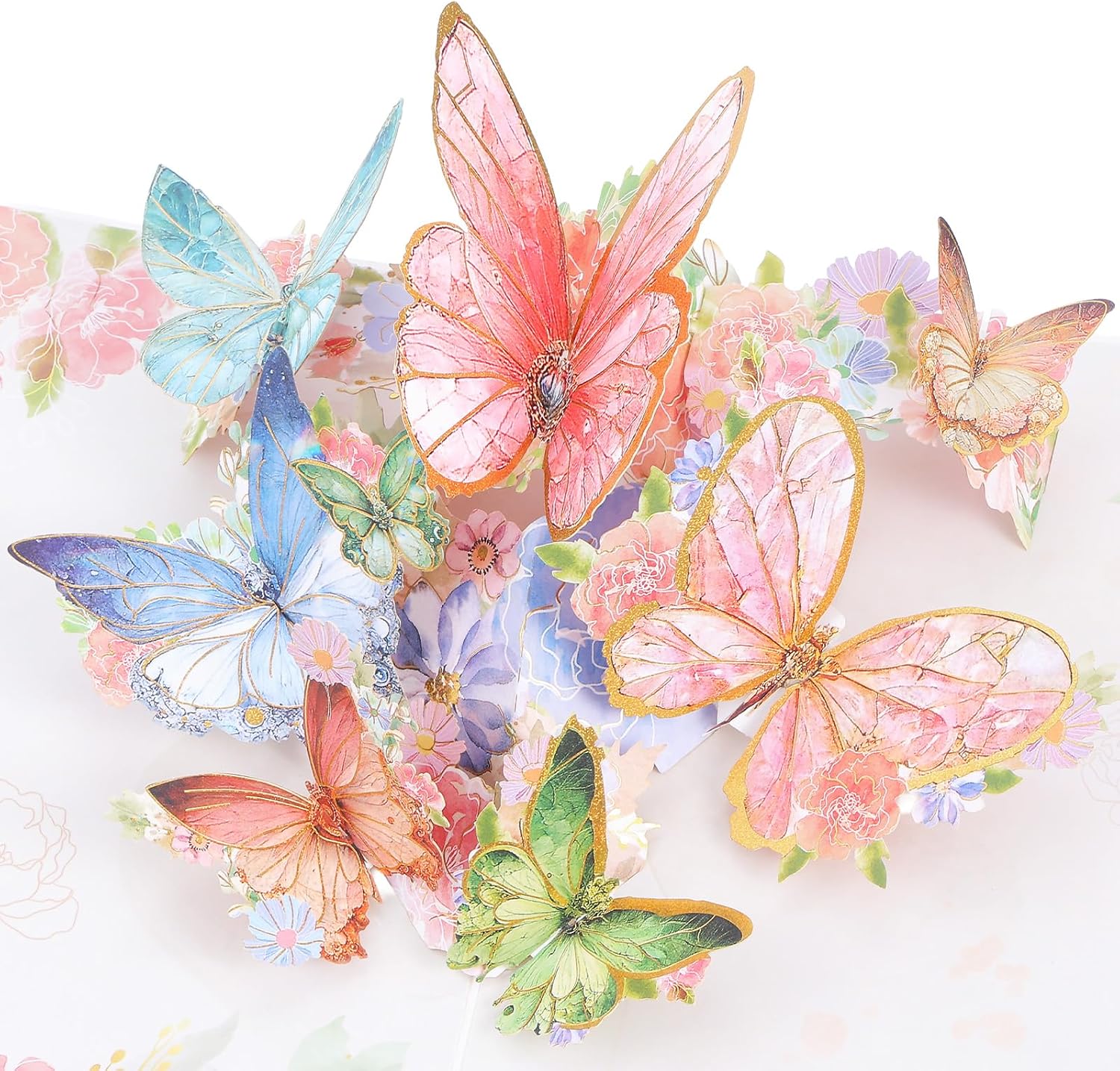 Amazon.com: Shimmeroo Butterfly Pop up Birthday Cards for Women, Pink ...