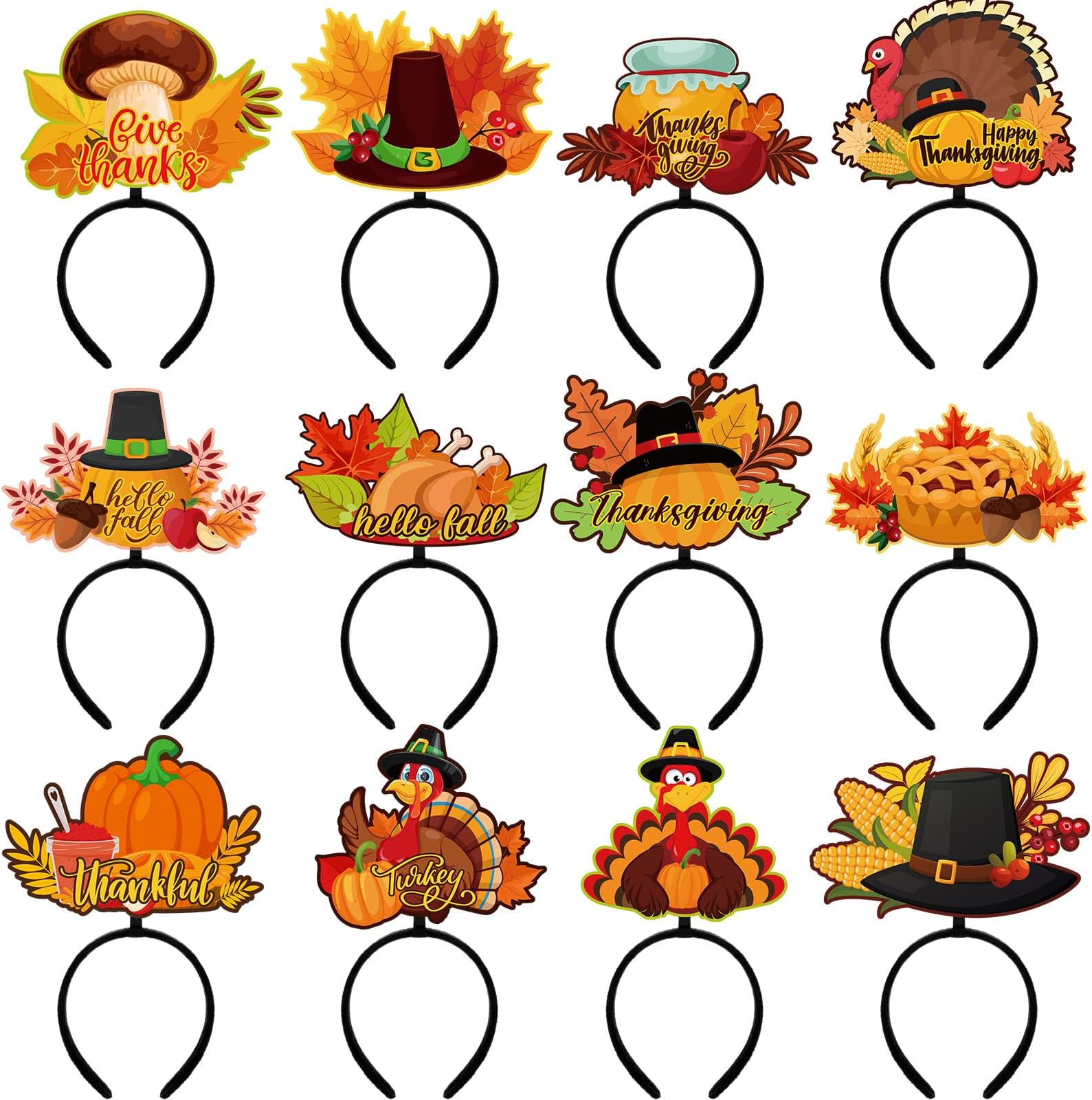 Amazon.com: Camlinbo 6 Pcs Thanksgiving Turkey Headbands 3 Styles ...