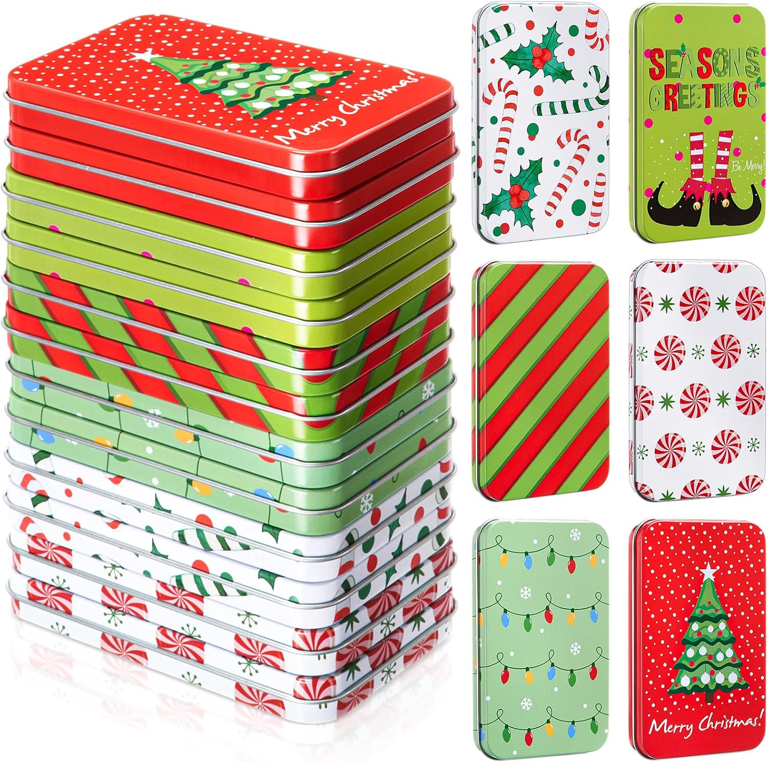 Amazon.com: Zhengmy 18 Pack Christmas Gift Card Holders Tin Gift Card ...