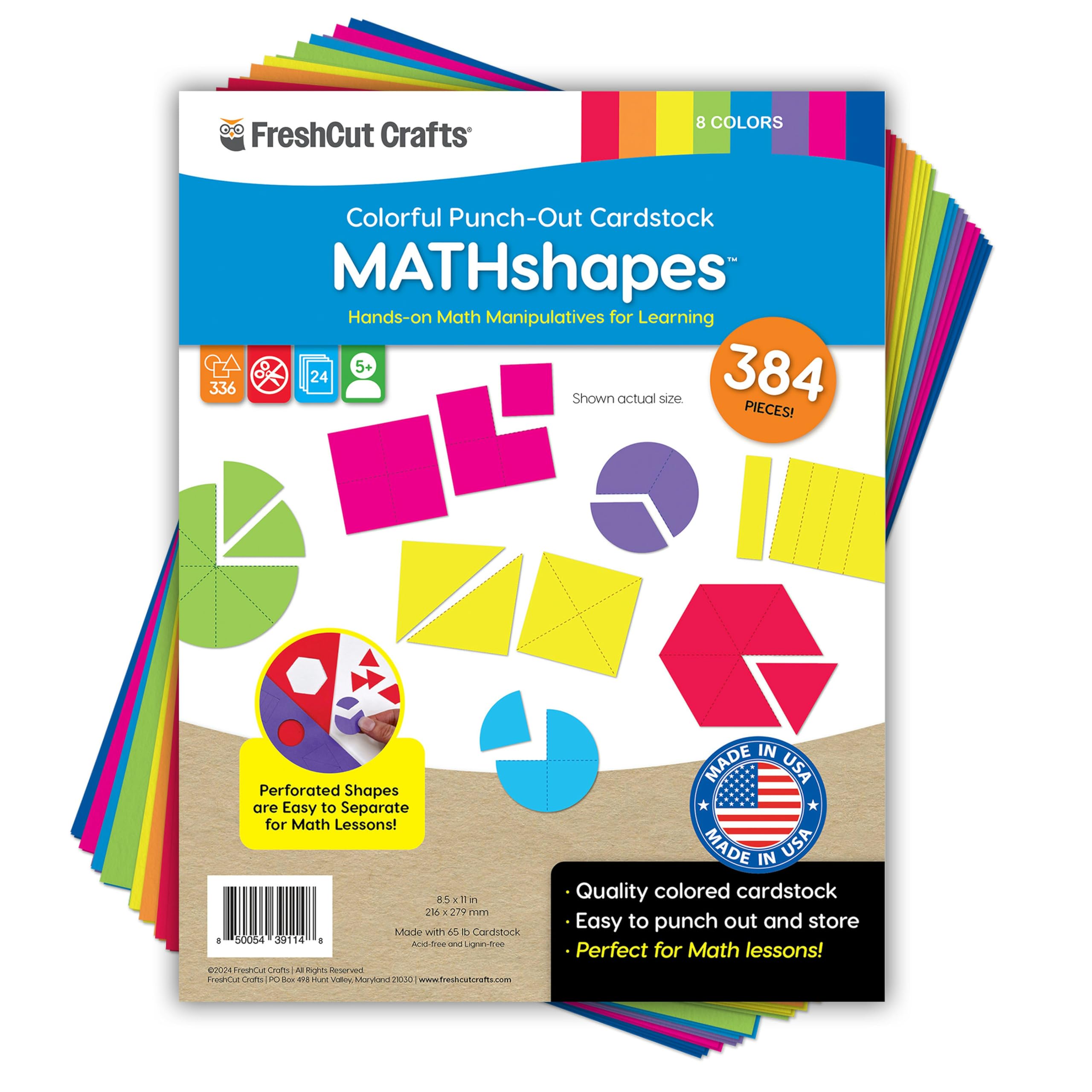 Amazon.com: 384 Pieces MATHshapes Fractional Math Manipulative Shapes ...