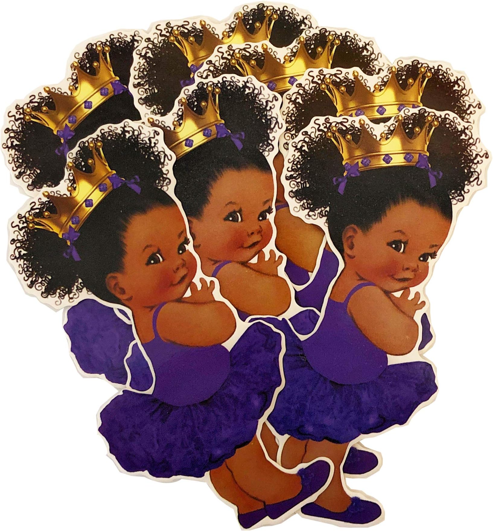 Amazon.com: Purple Princess Party Cut-Outs, African American Princess ...