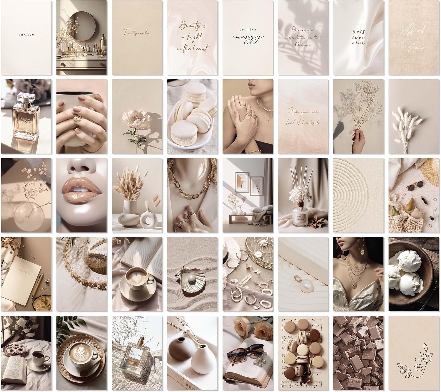 Amazon.com: 97 Decor Vanilla Girl Room Decor - 40 Pcs Neutral Beige ...