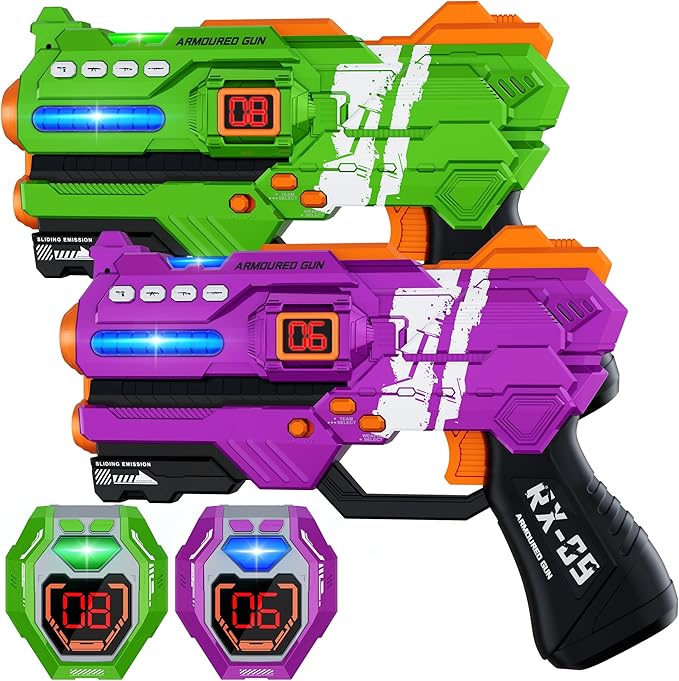 Amazon.com: Laser Tag Guns Set of 2 Laser Tag with Digital LED Score ...