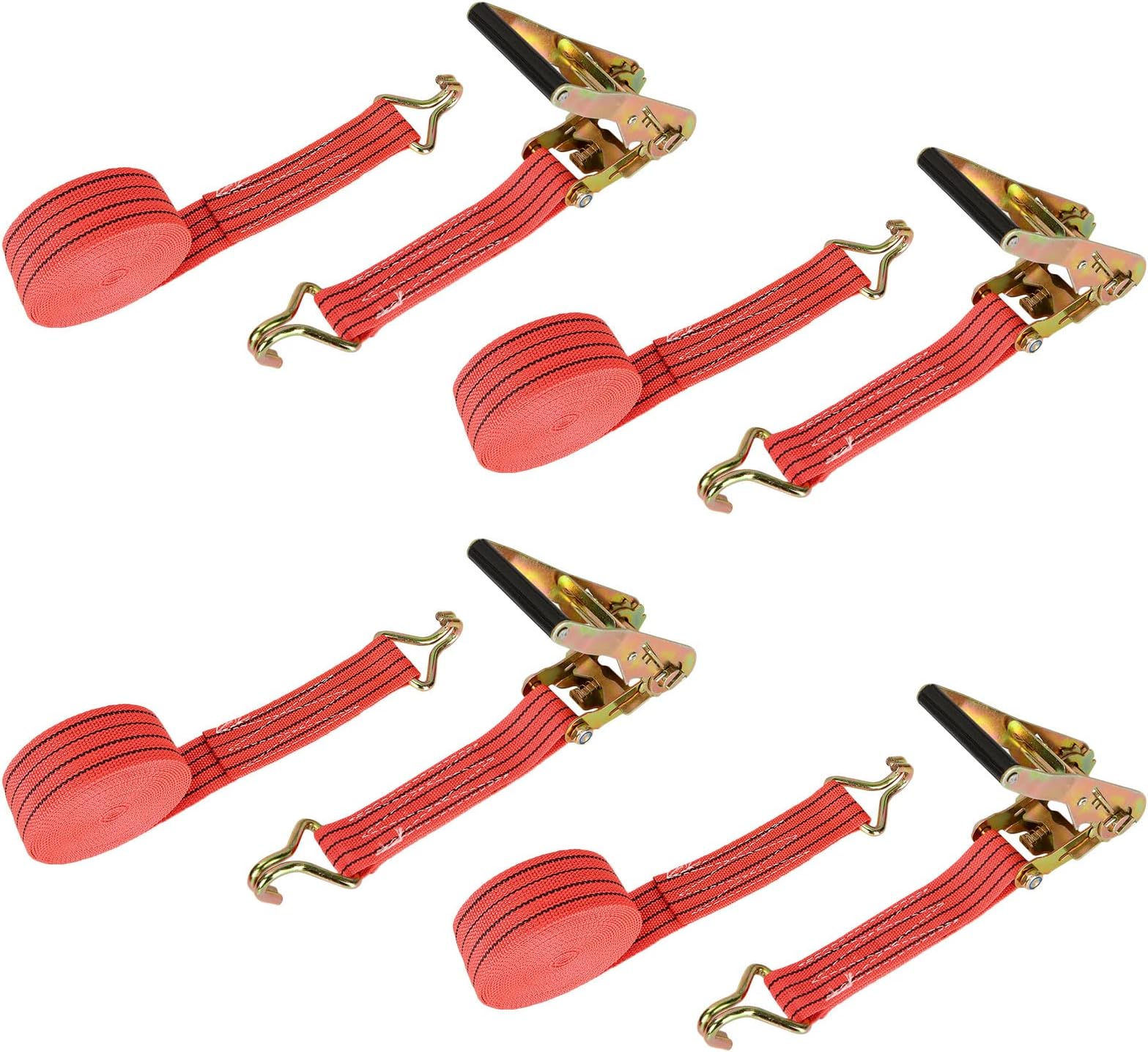 Amazon.com: 2Pack Heavy Duty Ratchet Straps, 2in 33ft Tie Down Straps ...