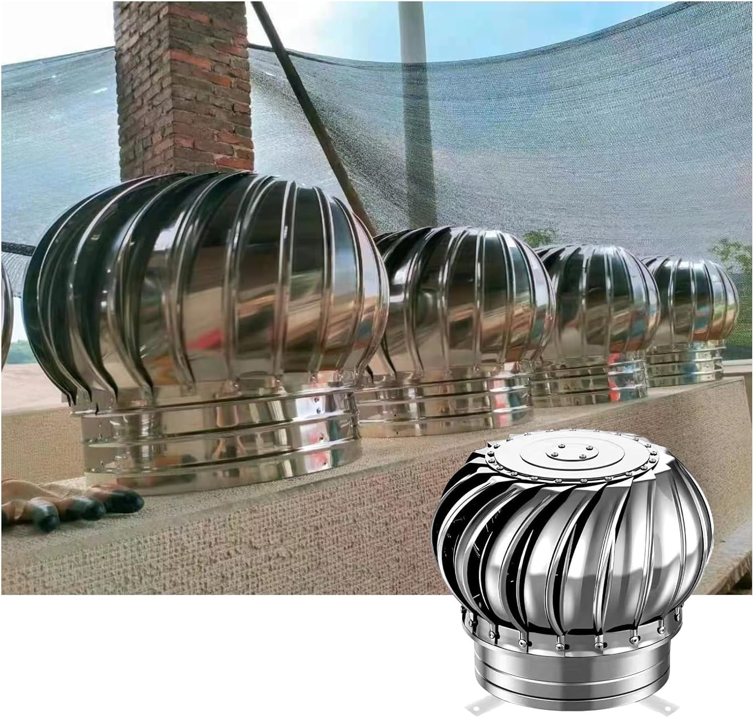 ZHENGQIAN Stainless Steel Rotating Chimney Cowl Cap,Chimney Spinner ...