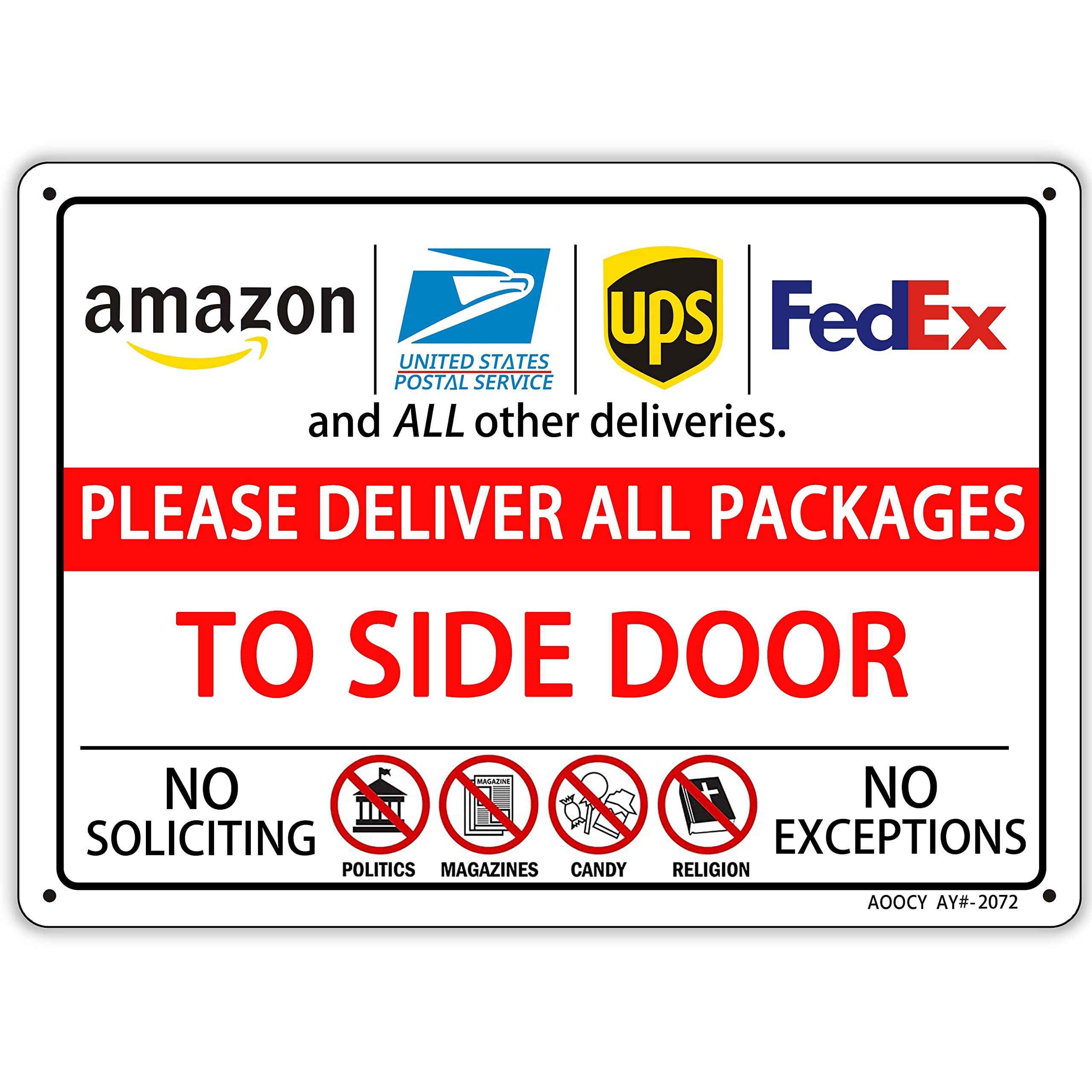 Amazon.com : Please Deliver All Packages TO SIDE DOOR, Package Delivery ...