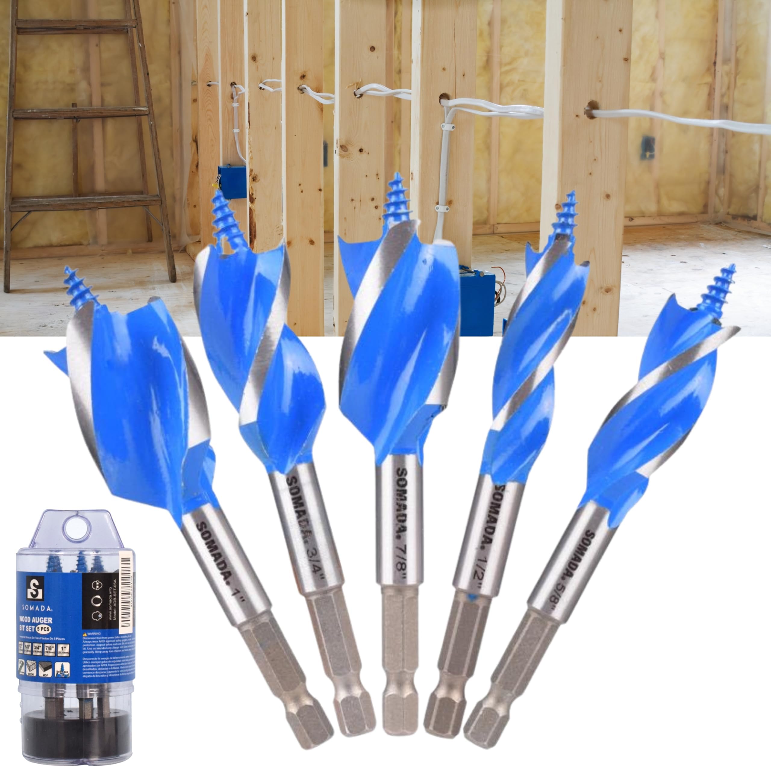 IRWIN Tools SPEEDBOR Max Speed Auger Wood Drill Bit Set, 6-Piece ...