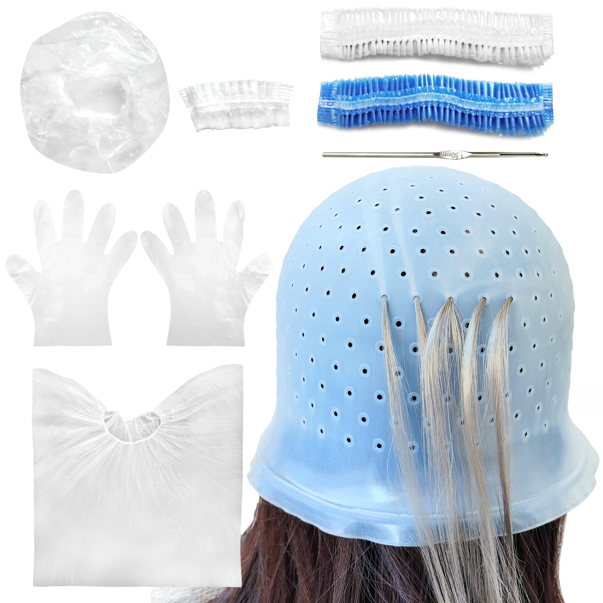 Amazon.com : Losaria 9 Pcs Hair Highlighting Kit with Cap Silicone ...