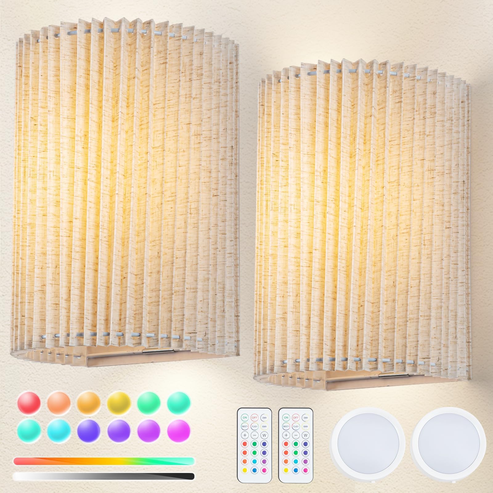 Arixinks Wireless Wall Light with Remote,Battery Operated Wall Sconce ...