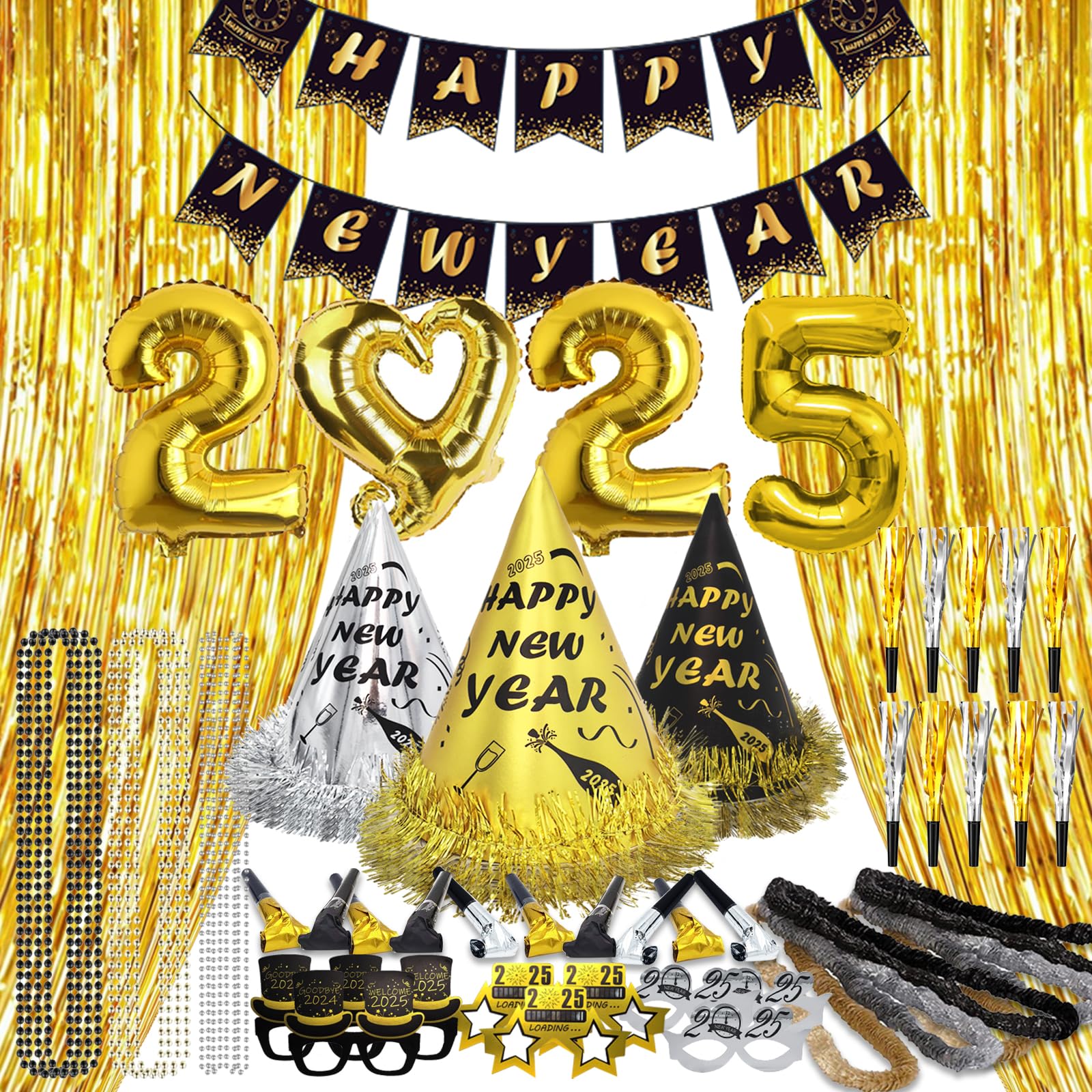 Amazon.com: New Years Eve Party Supplies 2025 - Happy New Year Party ...