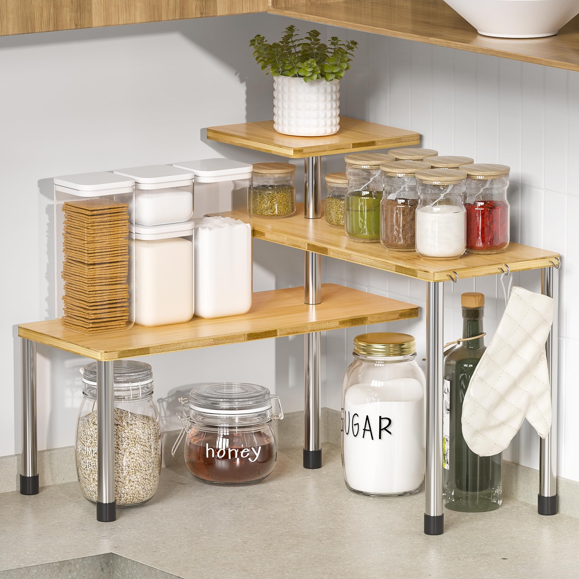 Amazon.com: Apicizon Kitchen Countertop Organizer, Bathroom Counter ...