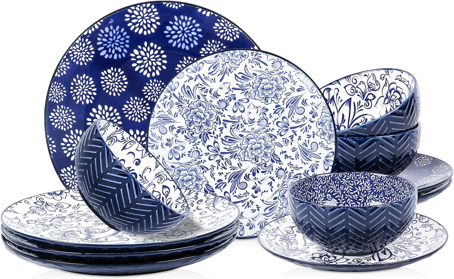 Amazon.com | Spode Home Collection Blue Indigo 16 Piece Set, Made of ...
