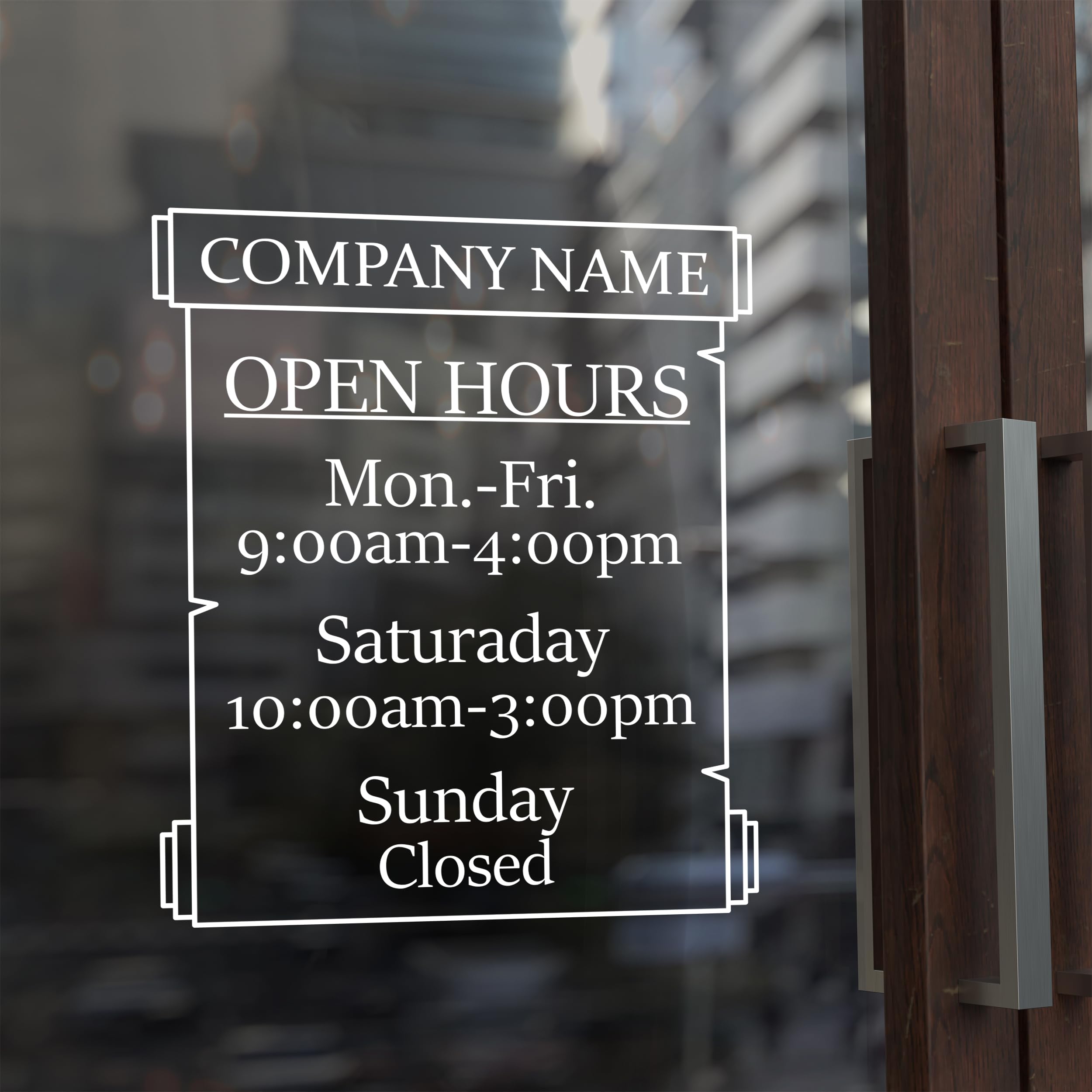 Amazon.com : Customized Business Hours Wall Stickers for Office Doors ...