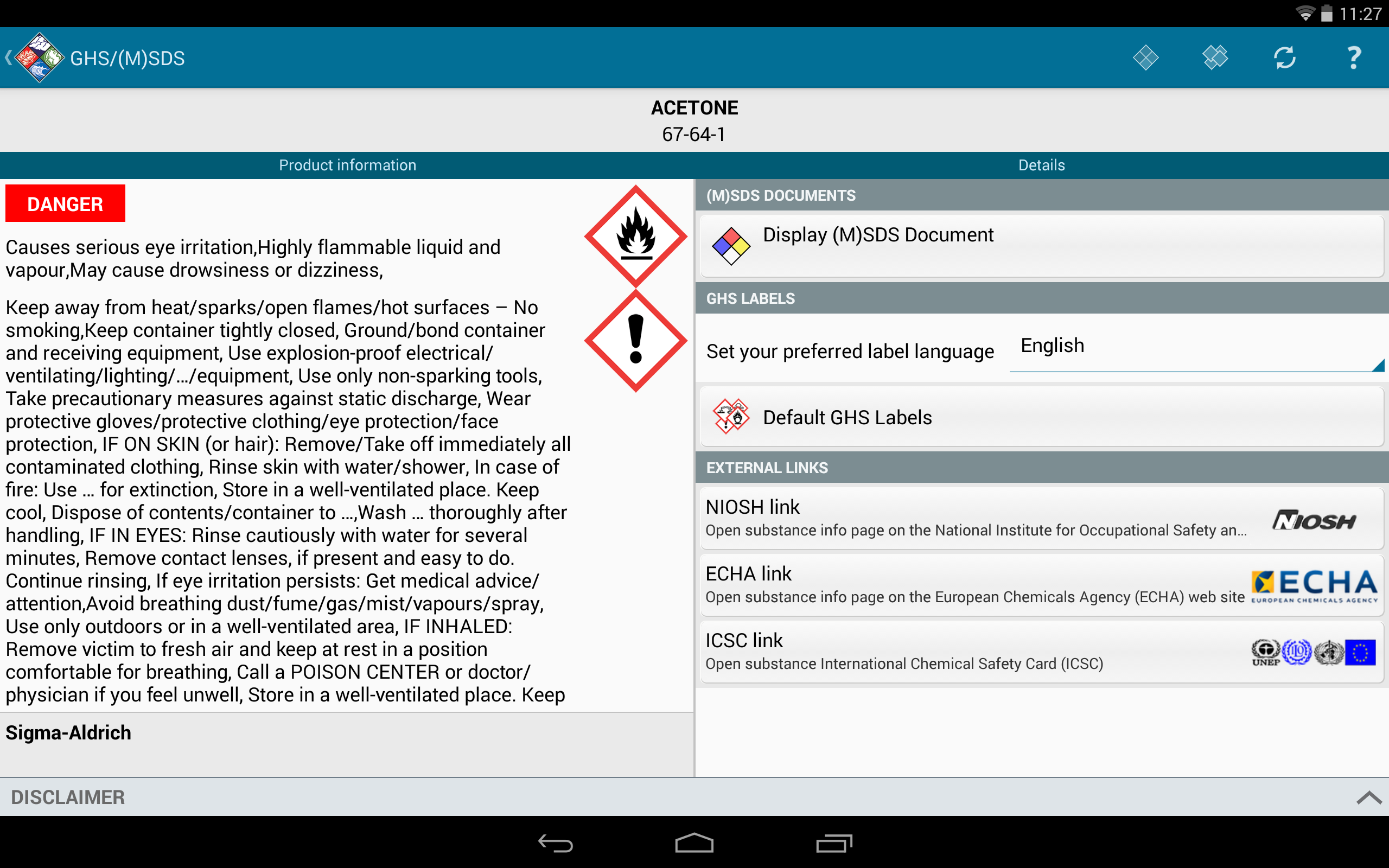 EMS.GHS/(M)SDS - App on Amazon Appstore