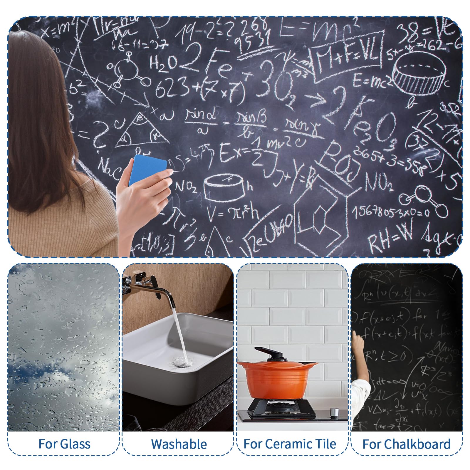 Snapklik.com : 4 Pack Dry Erase Erasers Whiteboard Cleaner Wiper Pads ...